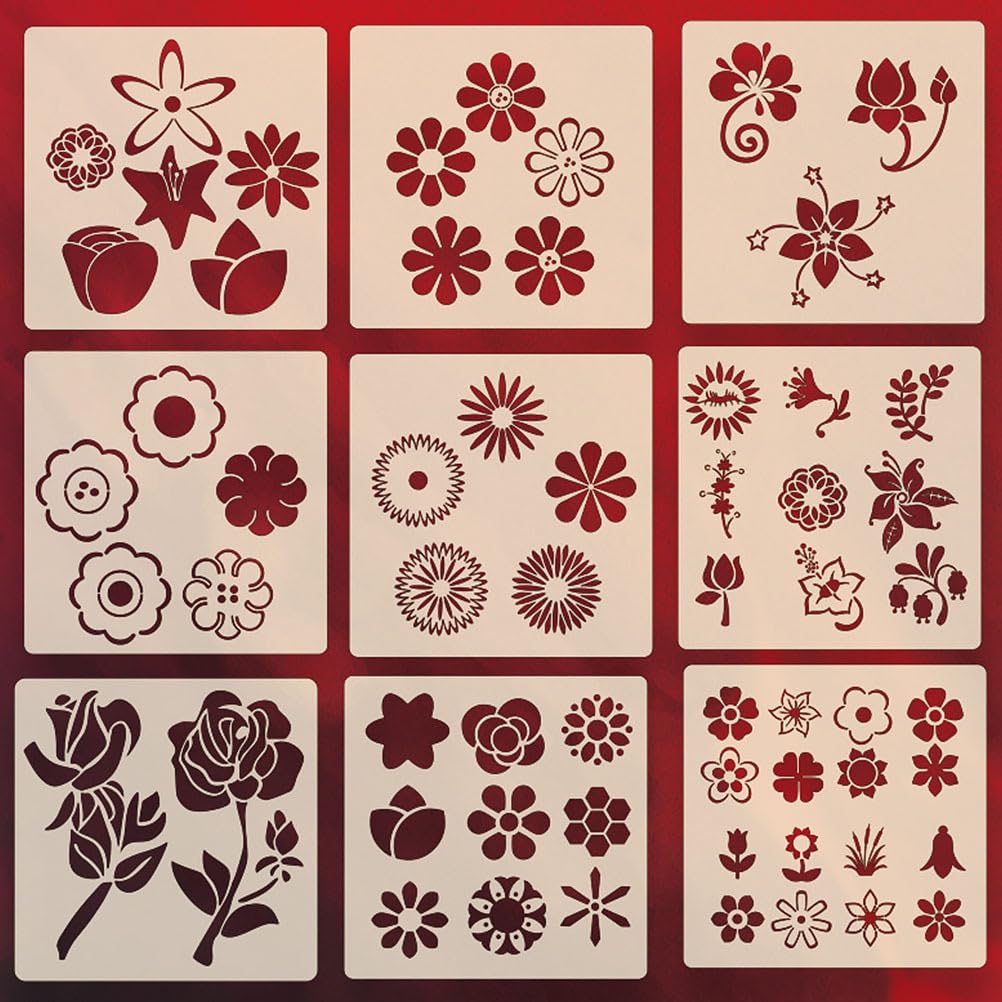 Buy TEHAUX 7pcs Stencils for Painting, Flower Stencils Painting ...
