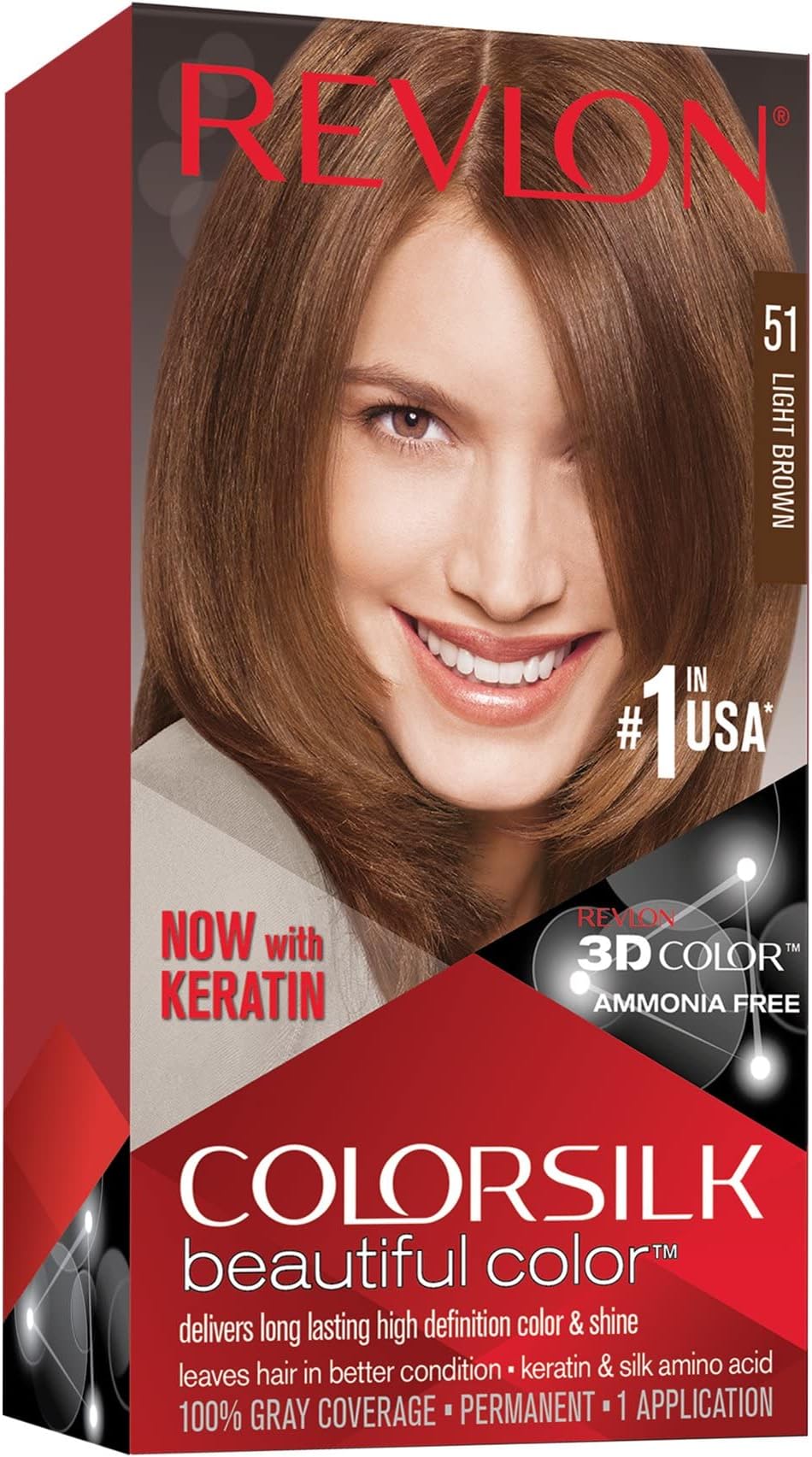 Amazon.com : Revlon ColorSilk Beautiful Color 41 Medium Brown 1 ea ...
