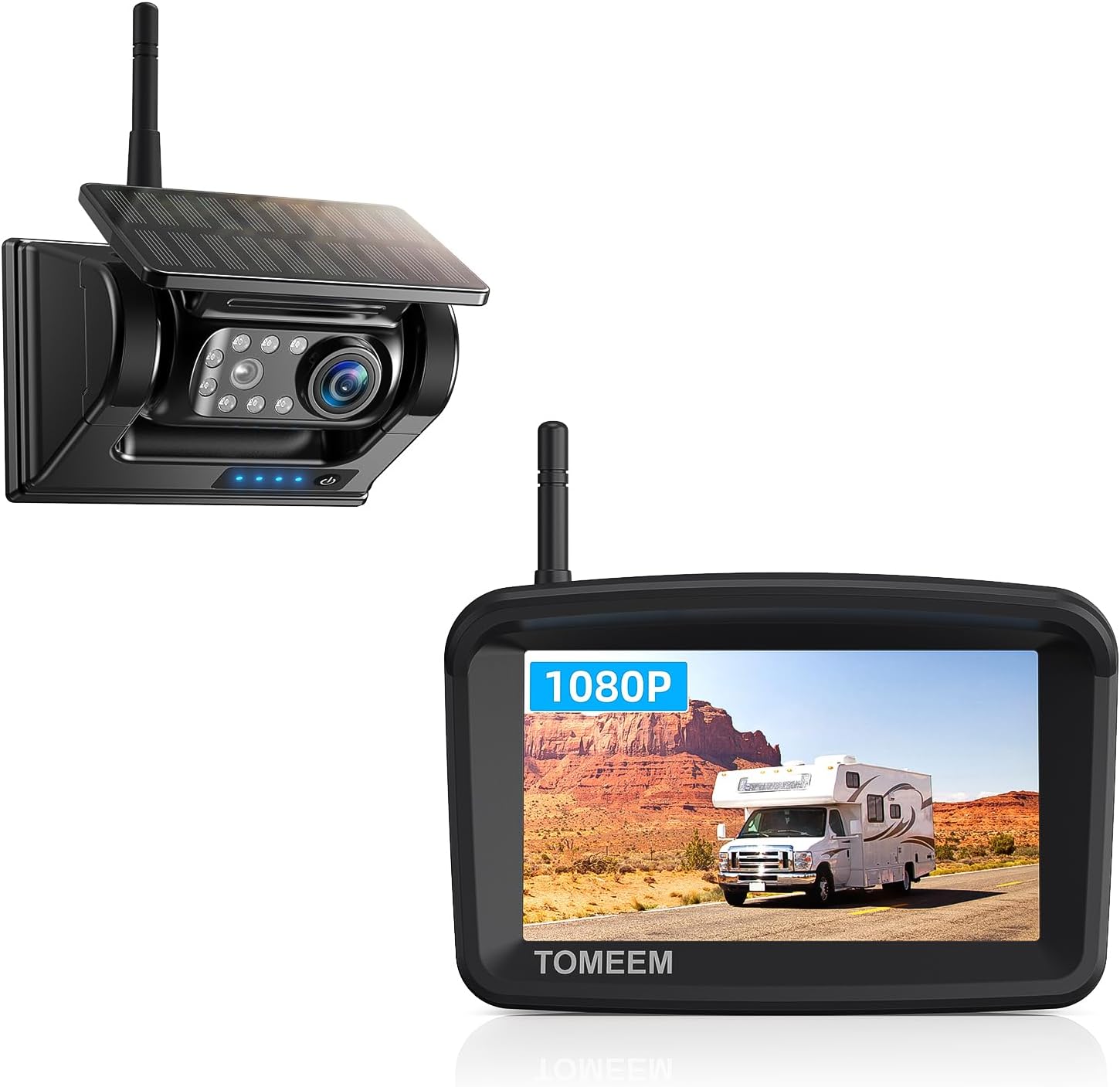 TOMEEM Solar Powered Wireless Reversing Camera Kit, 1 Min DIY ...