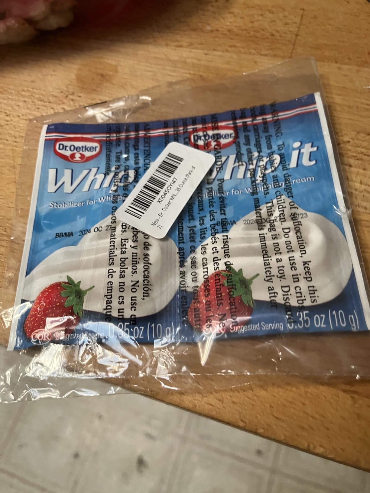 Amazon.com : Dr. Oetker Whipped Cream Stabilizer, 0.35 Ounce (Pack of 6 ...