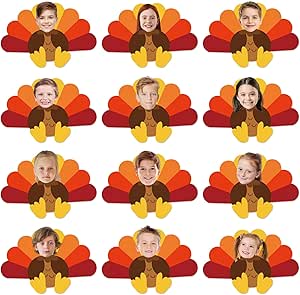 Amazon.com: JarThenaAMCS 50Pcs Thanksgiving Turkey Cutouts Turkey Paper ...