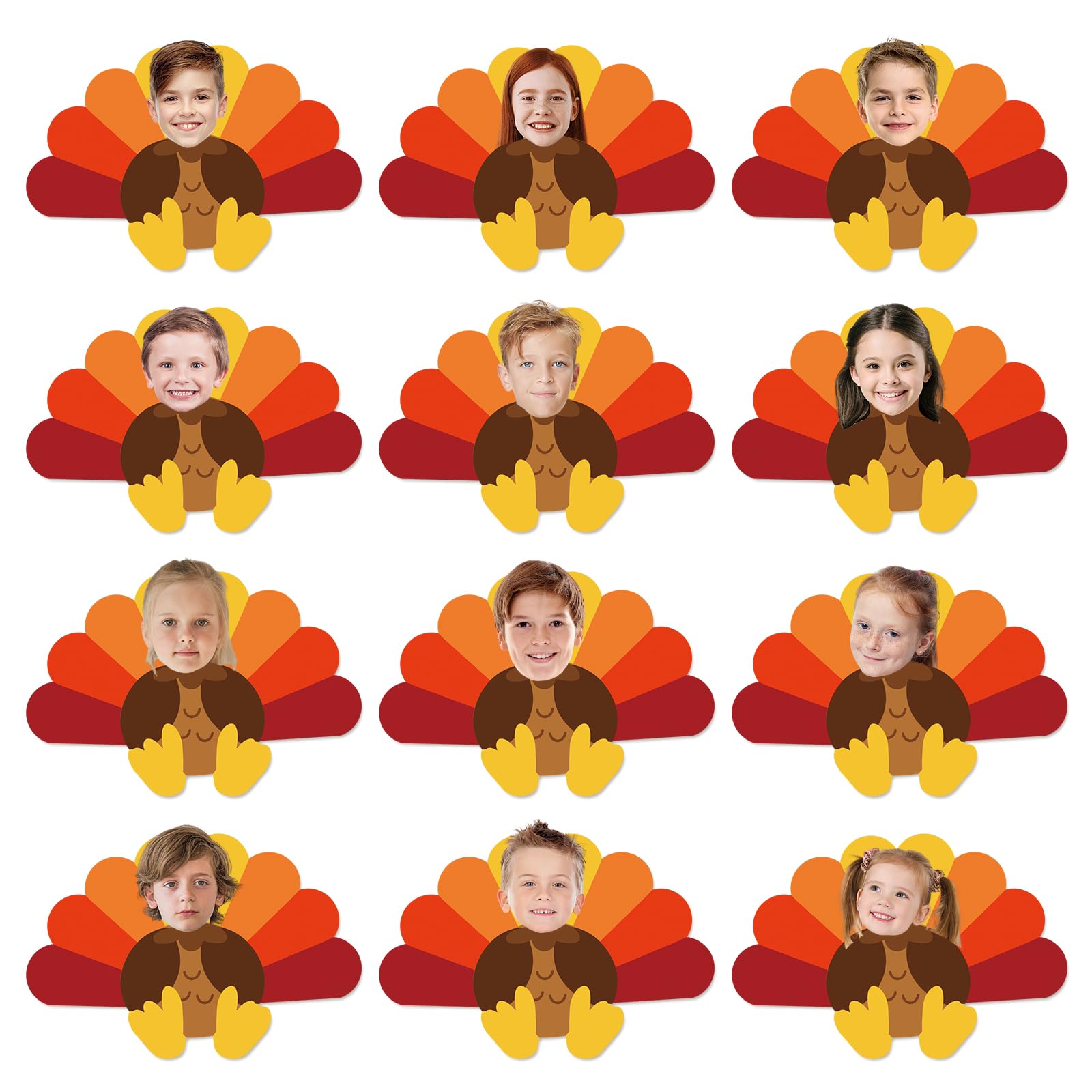 Amazon.com: JarThenaAMCS 50Pcs Thanksgiving Turkey Cutouts Turkey Paper ...