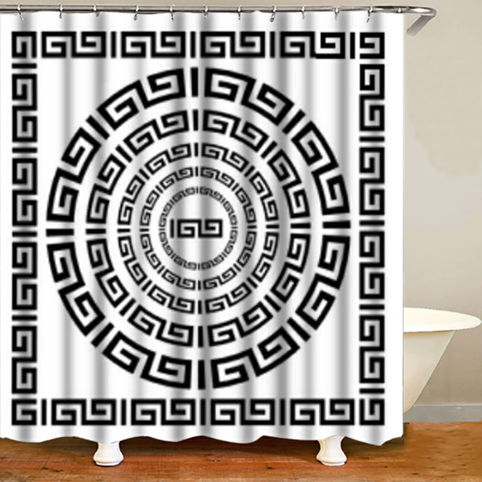 Greek Key Shower Curtain Departments Kashi Sage Greek Key 15 Piece