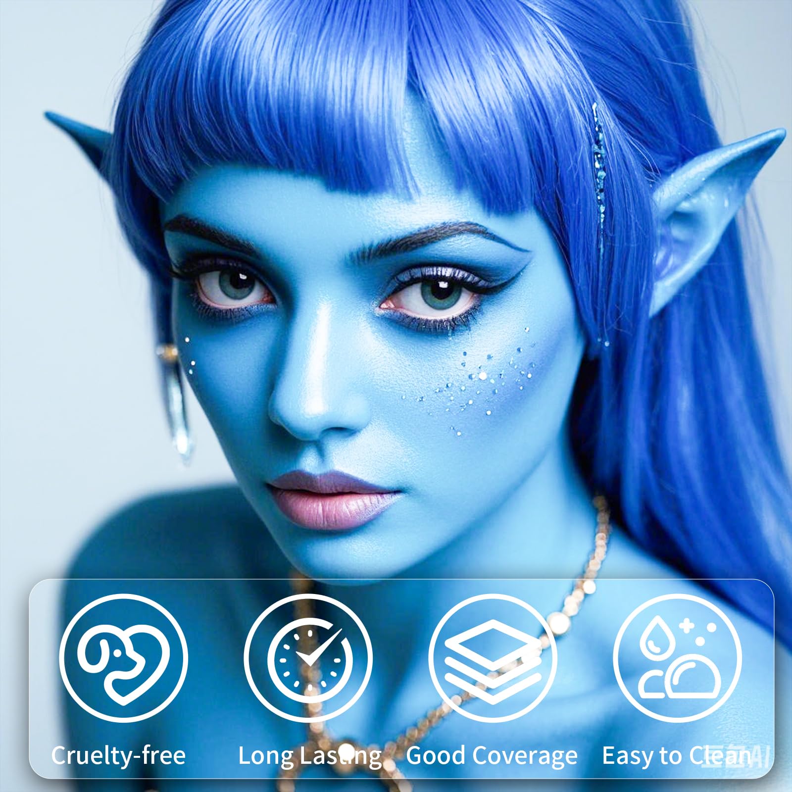 Snapklik.com : Cream-Blendable Light Blue Face Paint Stick, Portable ...