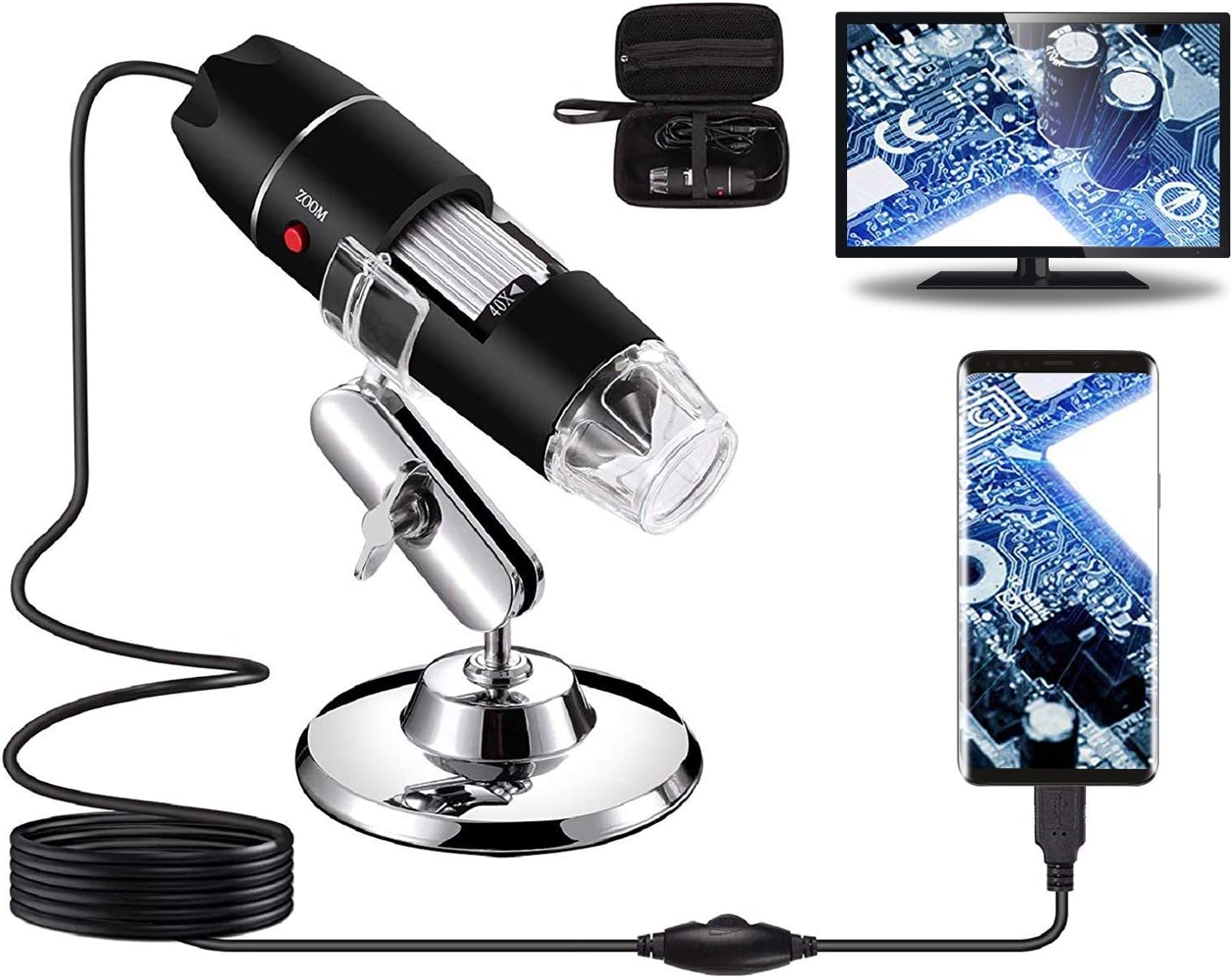 Amazon.com : AmScope 50X to 500X USB Digital Handheld Microscope with ...