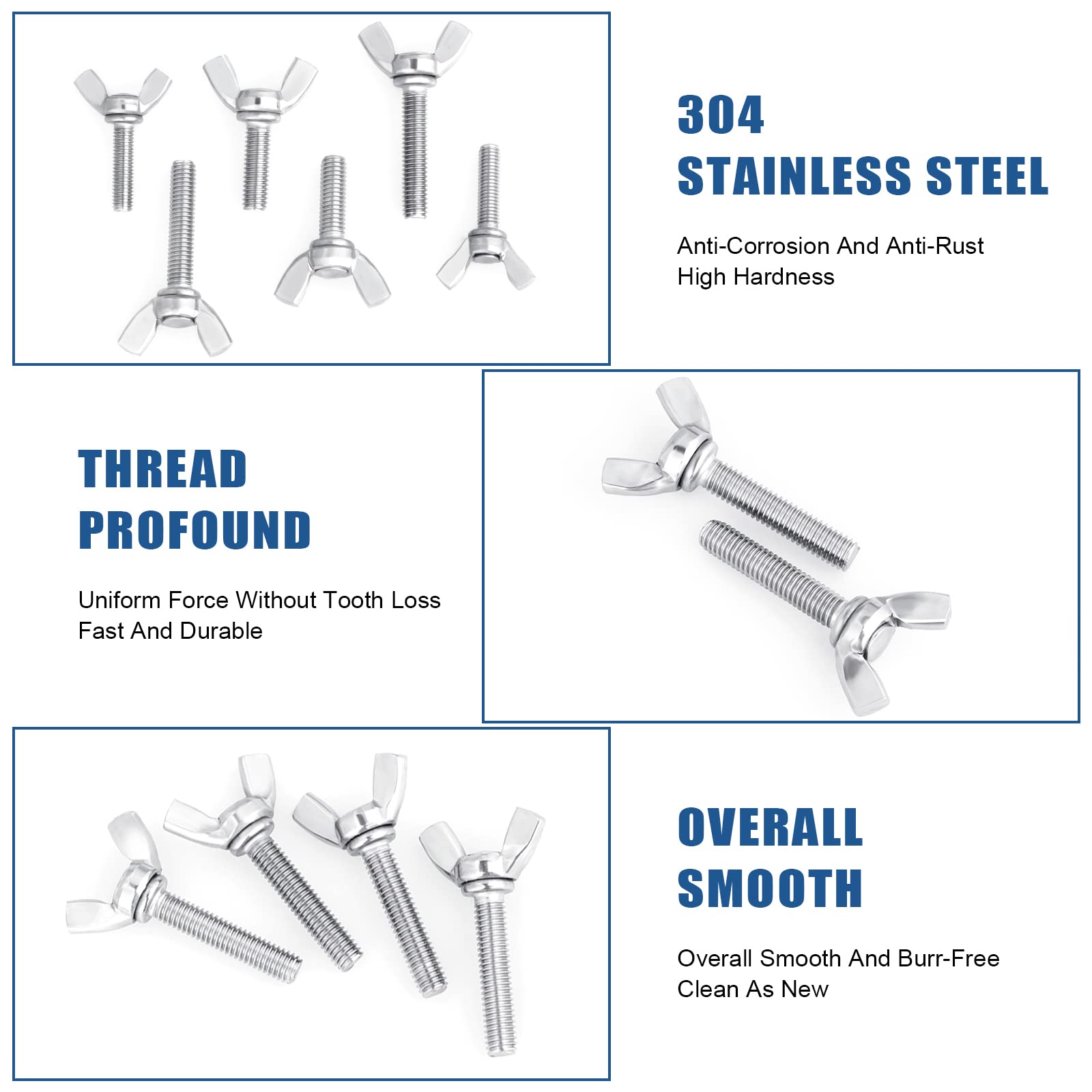 Snapklik.com : 62 Pcs 7 Sizes Wing Screws Assortment Kit, Stainless ...