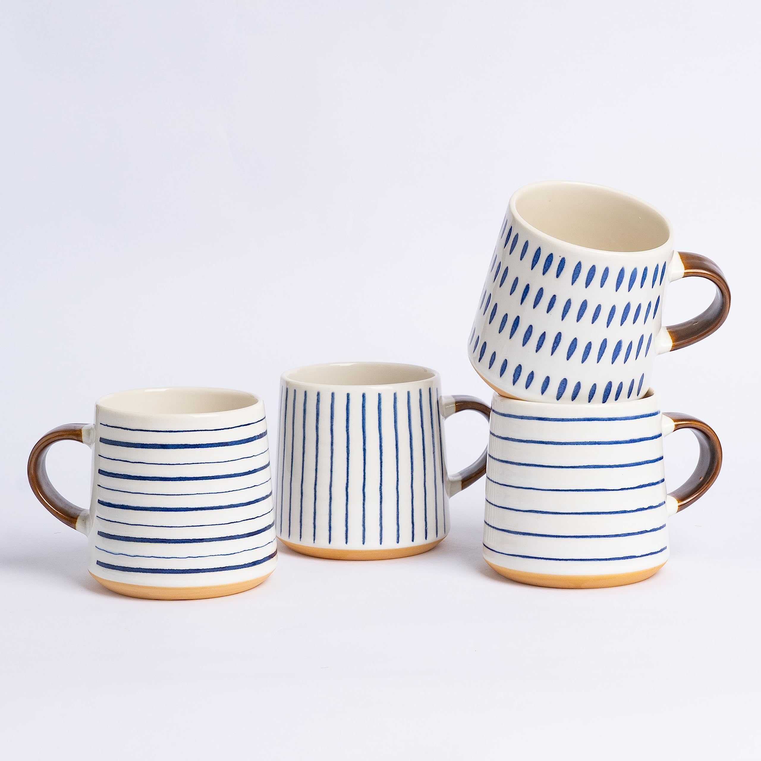 Amazon.com: TERESA'S TEASET Ceramic Coffee Mugs Set of 4, 14 oz Tea ...