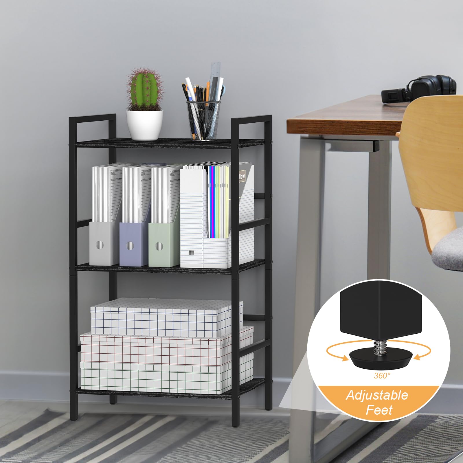 Snapklik.com : CADUKE Industrial Bookcase 3 Tier Book Shelf Organizer ...