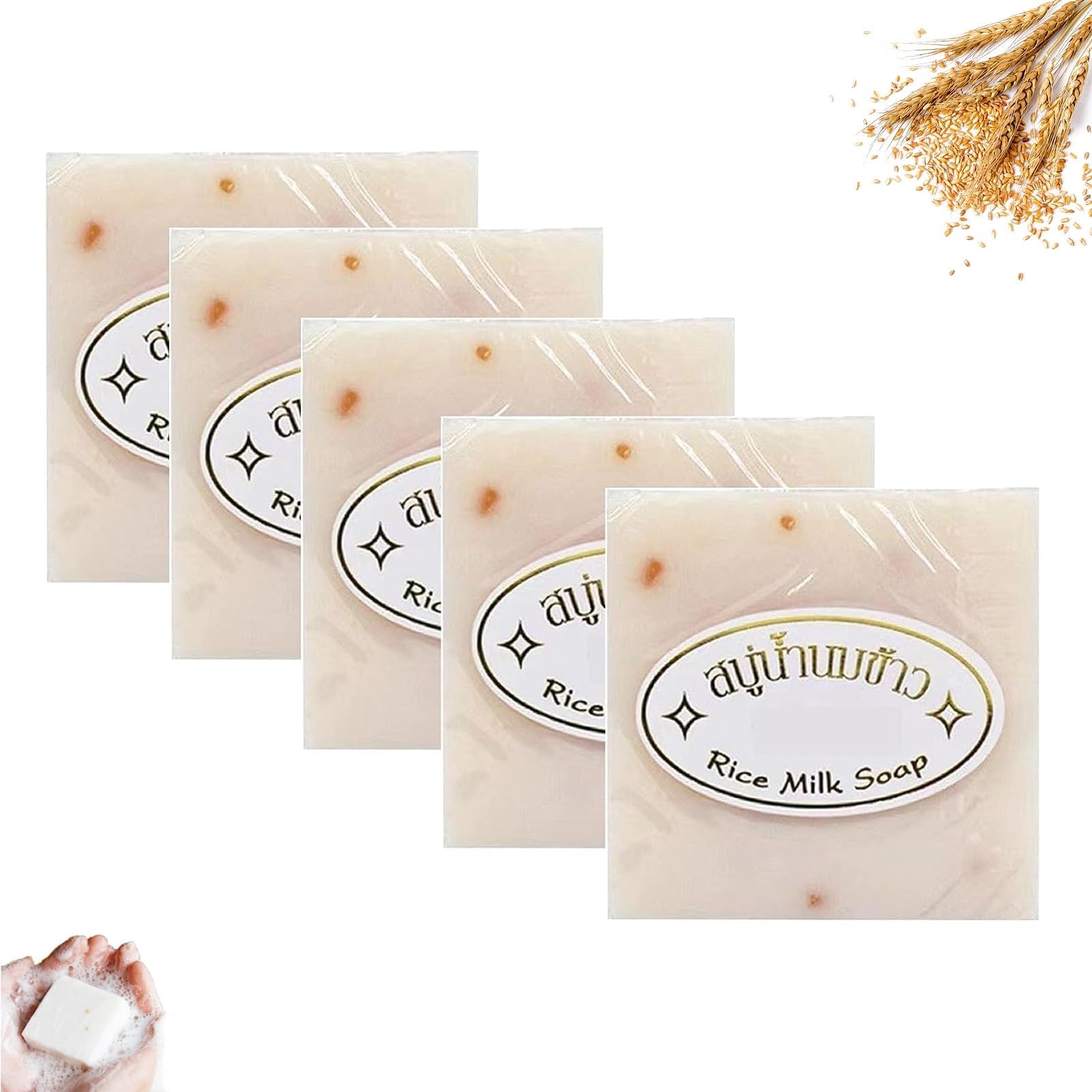 Amazon.com : Maruomiki Thailand Rice Soap 6pcs Handmade Rice Soap 65g ...