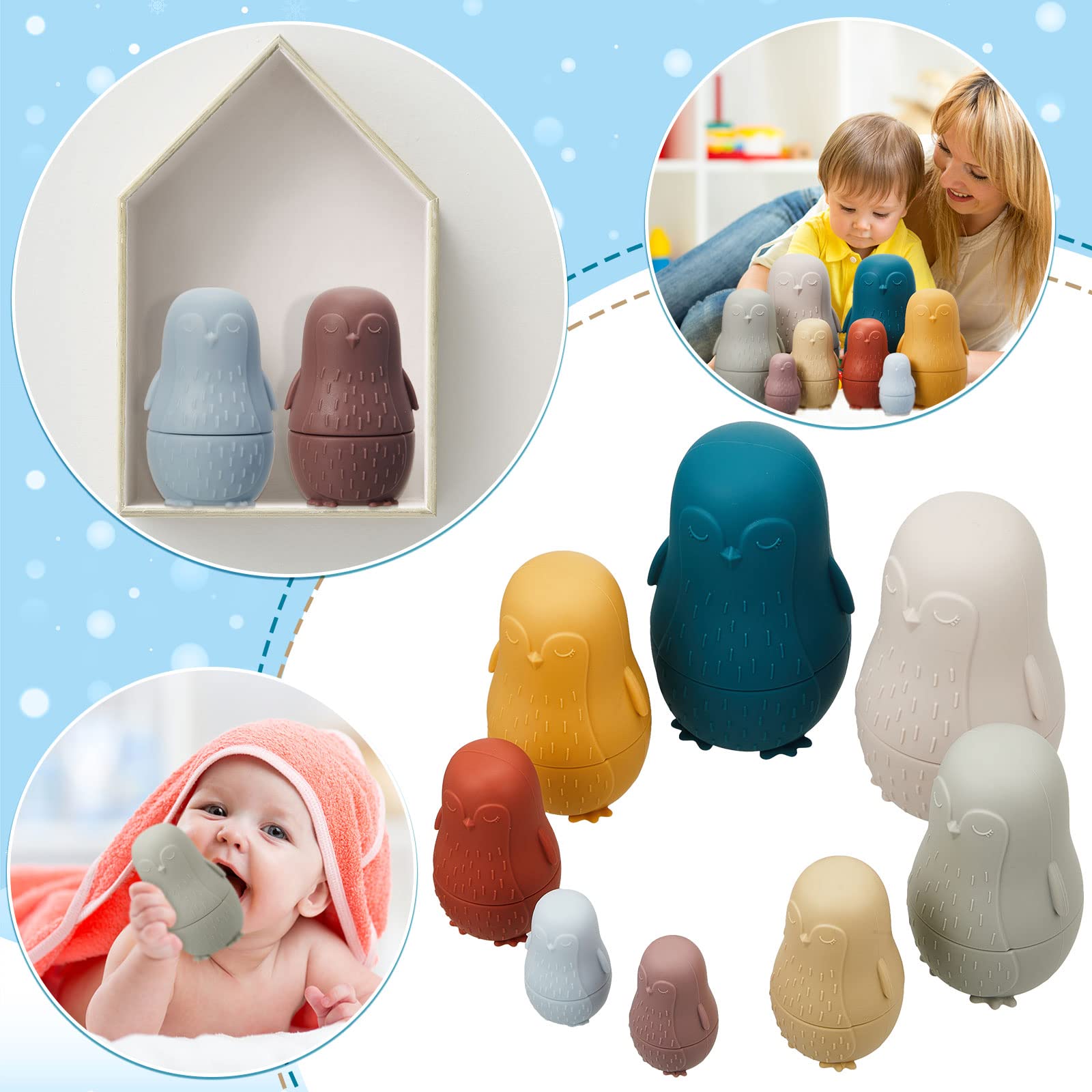 Snapklik.com : Chivao 8 Pieces Russian Nesting Dolls Silicone ...