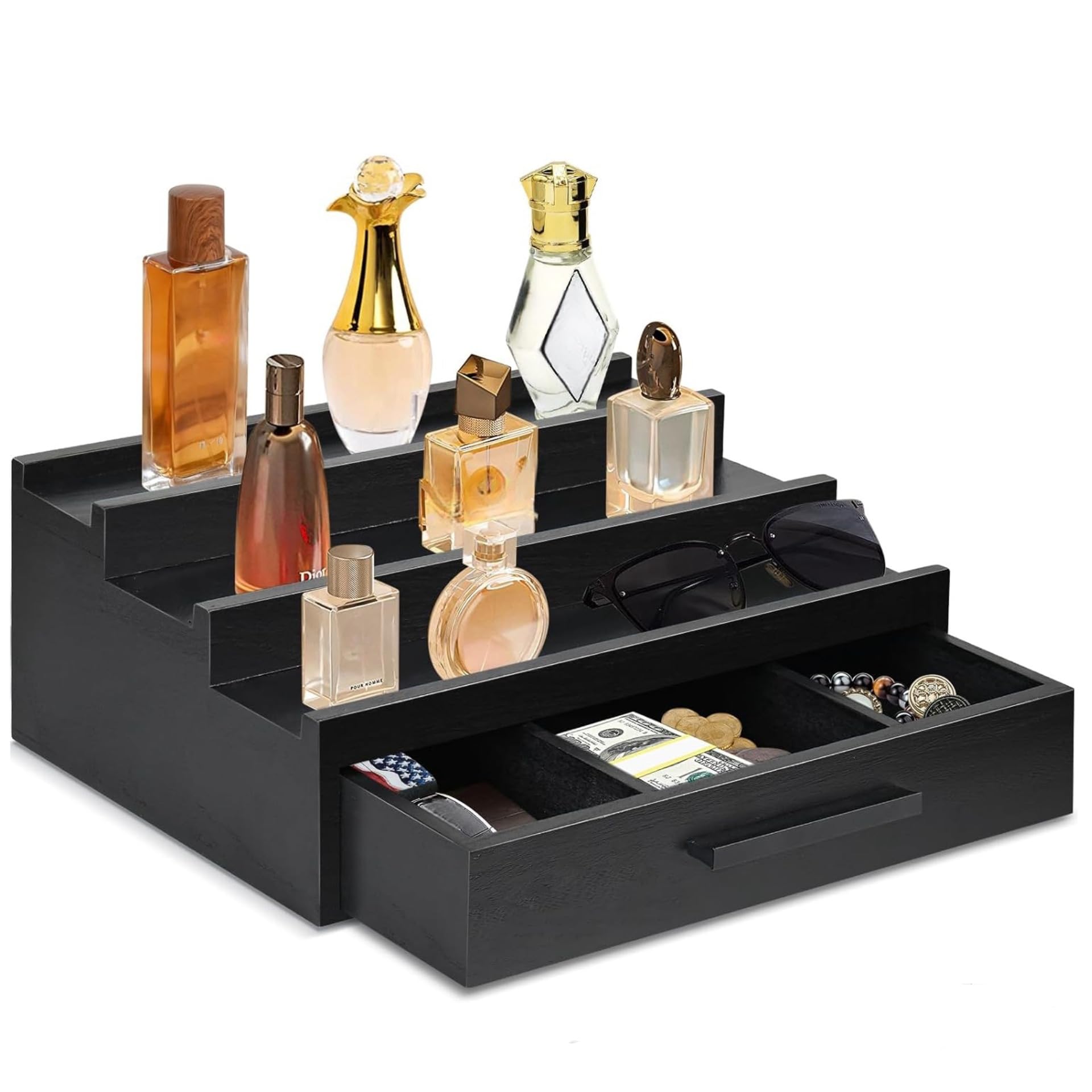 Amazon.com: MoEnergy Wooden Cologne Organizer for Men, 4 Tier of ...