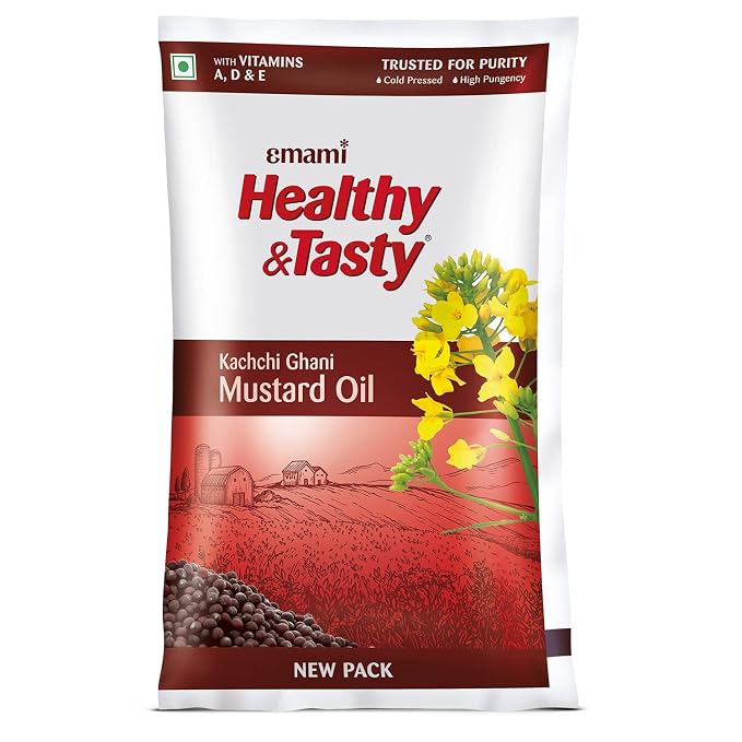 Emami Healthy and Tasty Kachchi Ghani Mustard Oil with High Pungency ...