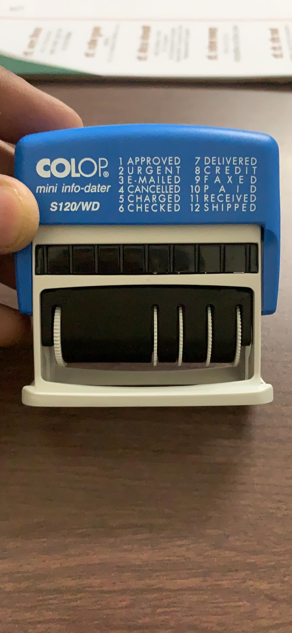 COLOP S120/WD with Date- Rubber Stamp/Self Inking Stamp (Multi Phrase ...