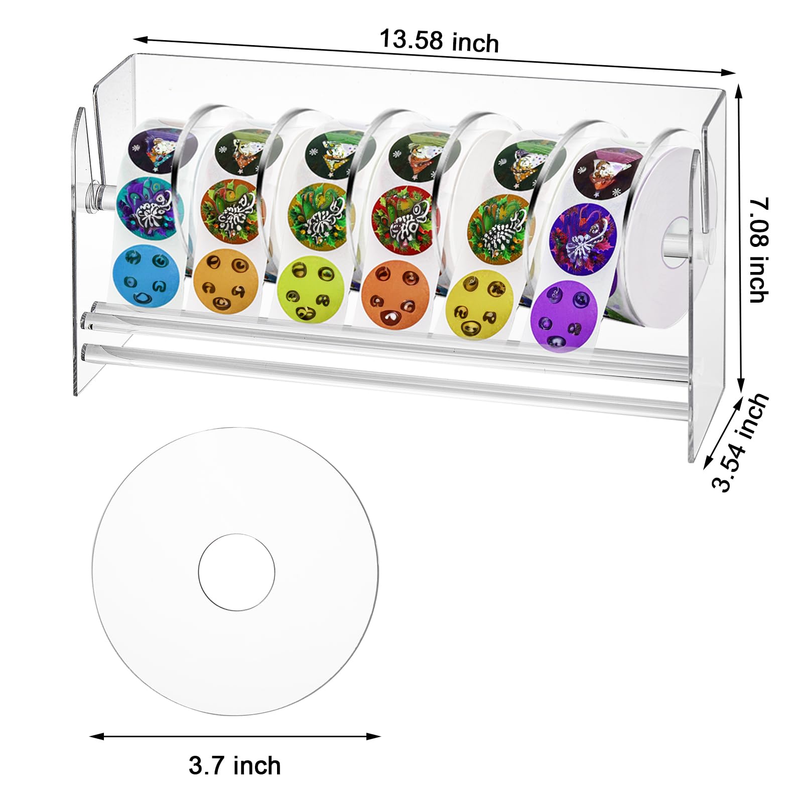 Snapklik.com : Adjustable Label Dispenser, 9 Disks Acrylic Sticker ...