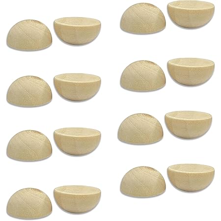 Amazon.com: 200pcs Half Wood Balls Unfinished Natural Mini Half Ball ...
