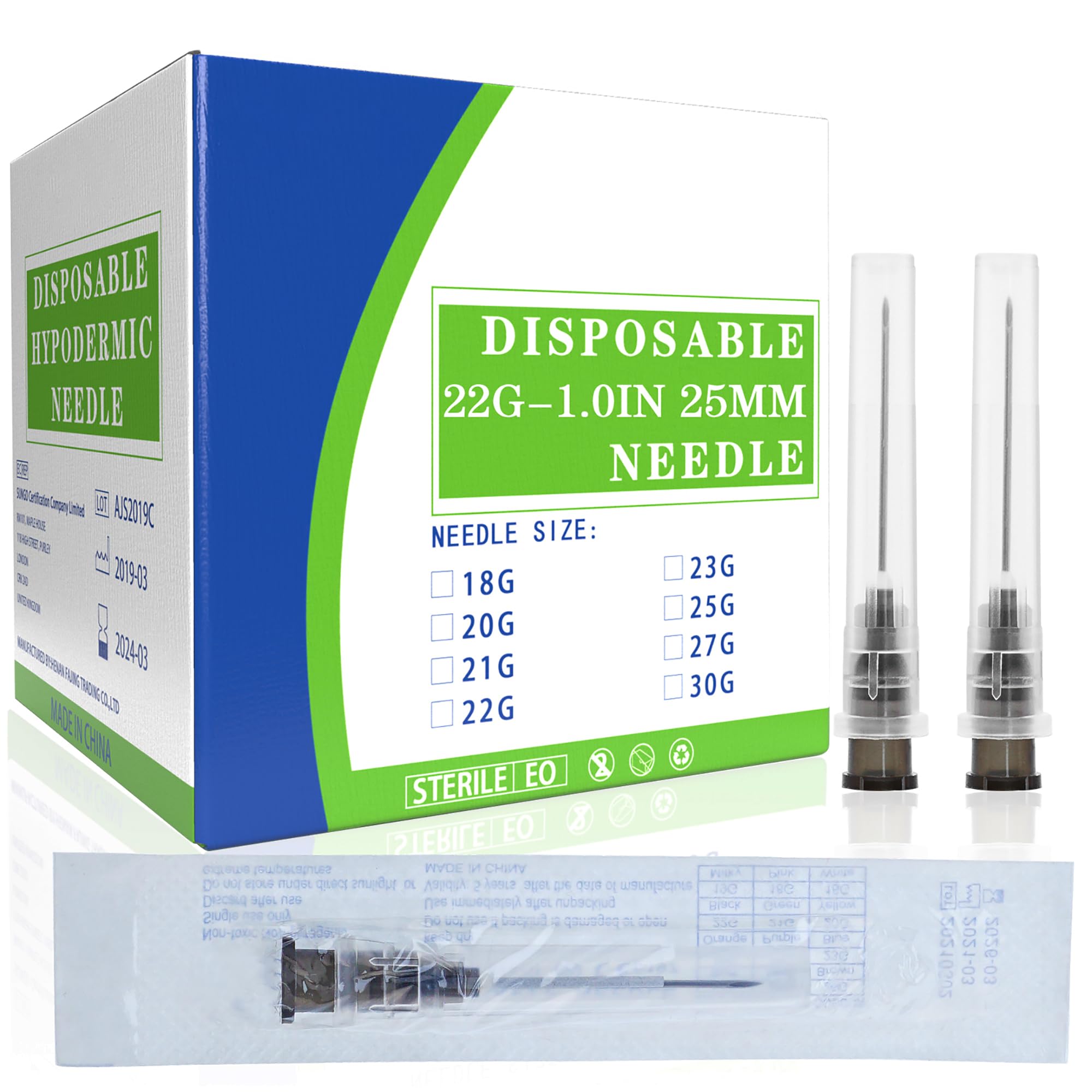 Snapklik.com : 100Pack 22 Gauge 1 Inch Lab Needles