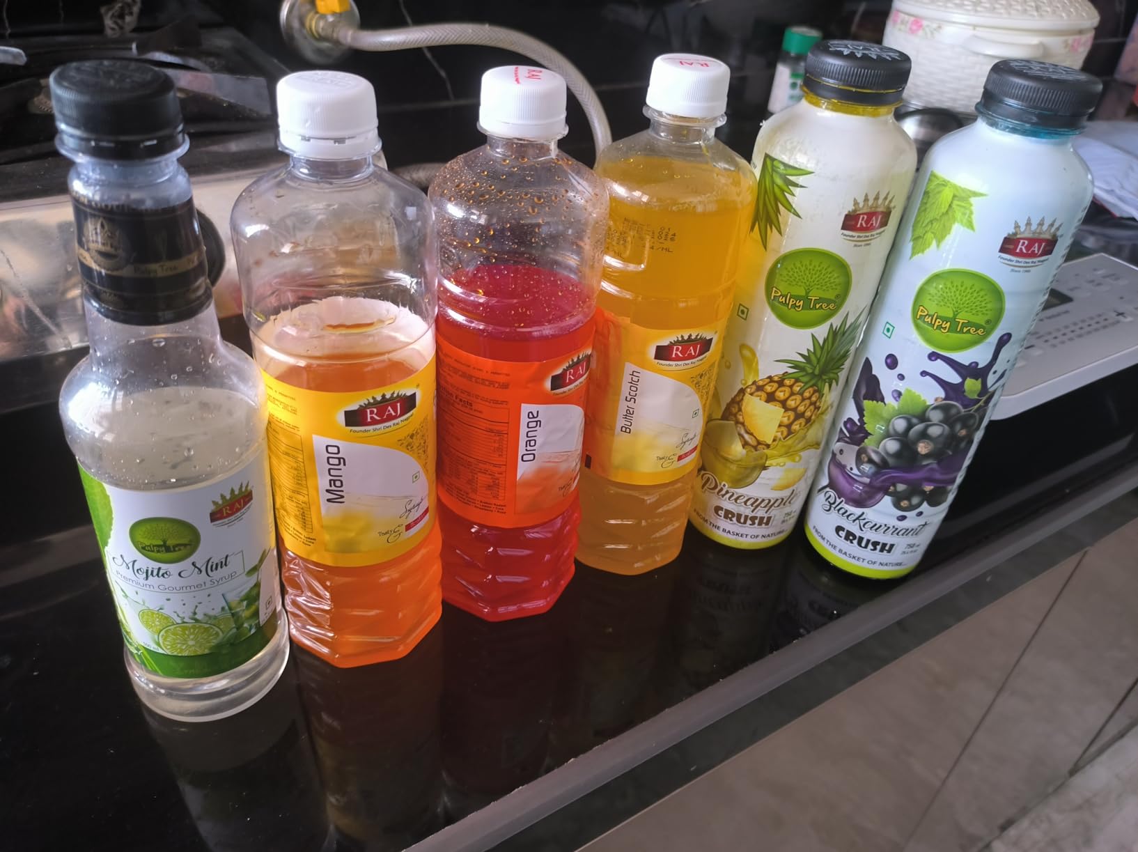 RAJ SPECIAL JEERA Premium Gourmet Liquid Syrup Mocktail Mixer Syrup Combo Blue Curacao & Green ...