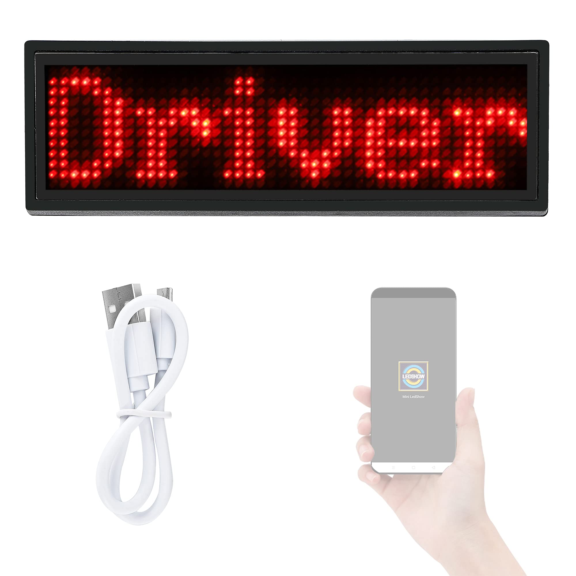 Buy LED Name Badges, Name Tag Phone Programmable Rechargeable Business ...