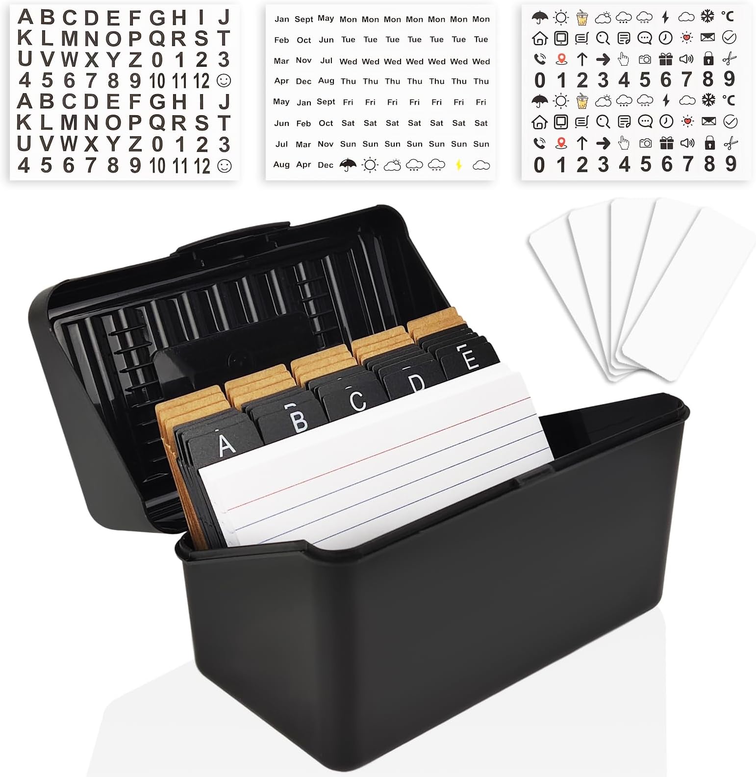 Amazon.com: YOIYINI Index Card Holder,3"x5"Index Card Box with Ruled ...