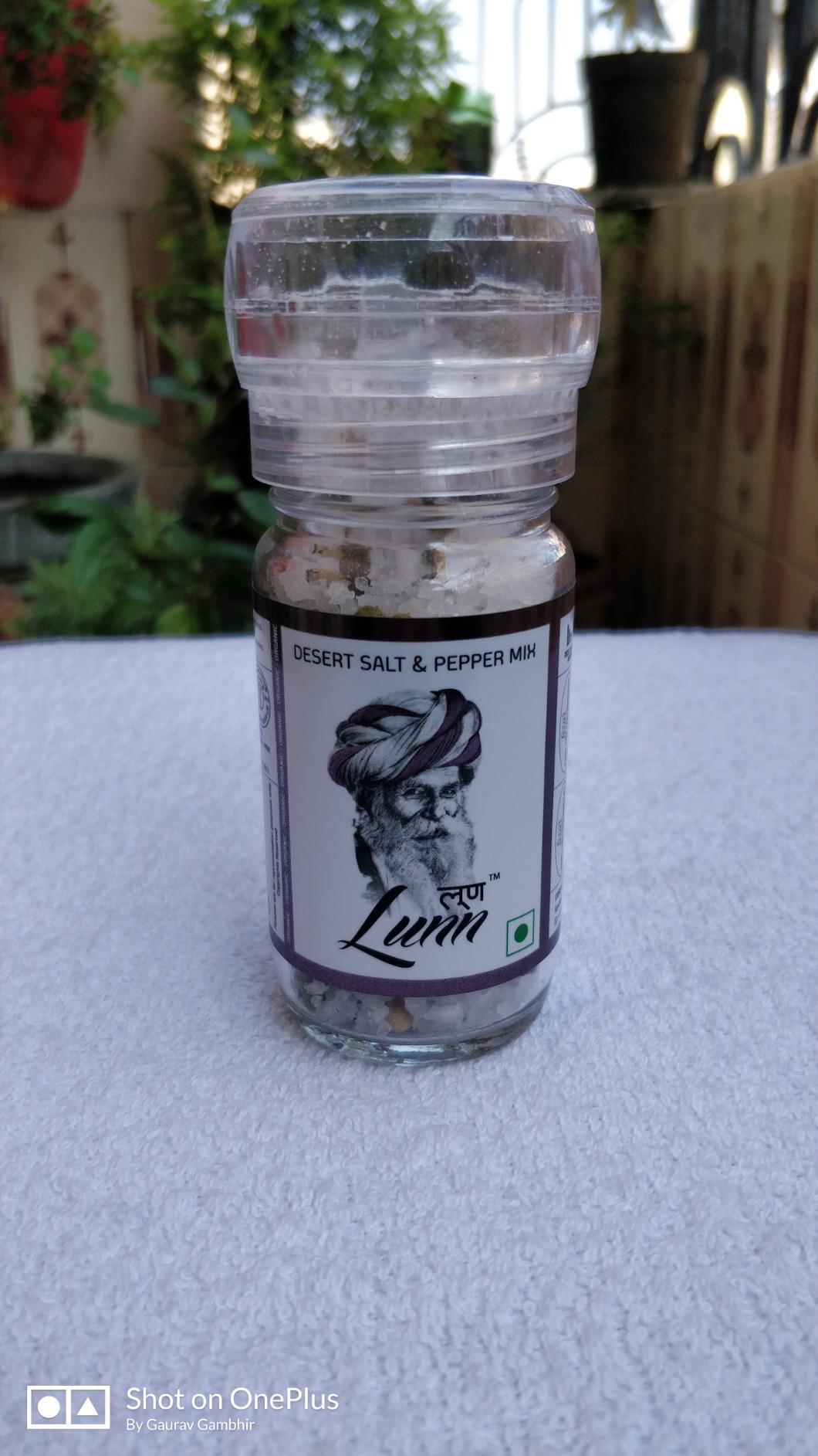 LUNN Natural Desert Salt & Pepper Mix (Fine Grain) with Grinder | Mix ...