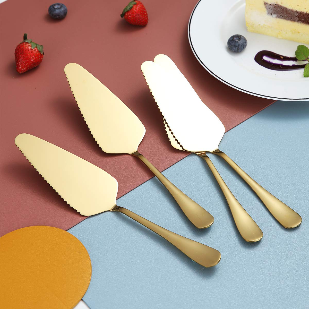 Snapklik.com : Gold Cake Pie Pastry Server Pack Of 4, Wedding Cake ...