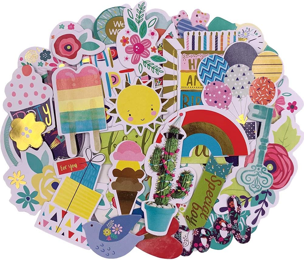 Amazon.com: Scrapbook Stickers,97pcs Cardstock Stickers Party Favor ...
