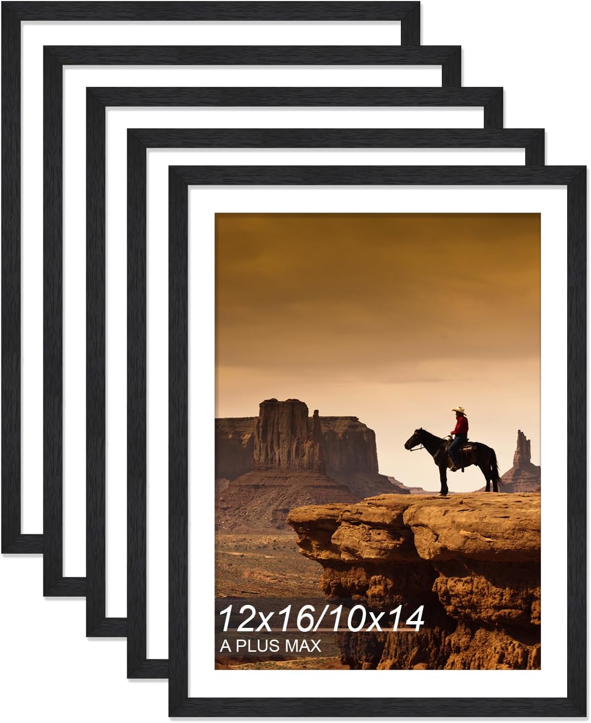 Amazon.com - A PLUS MAX Black 12x16 Frame Set of 5, Engineered Wood Frame Display Picture 10x14 ...