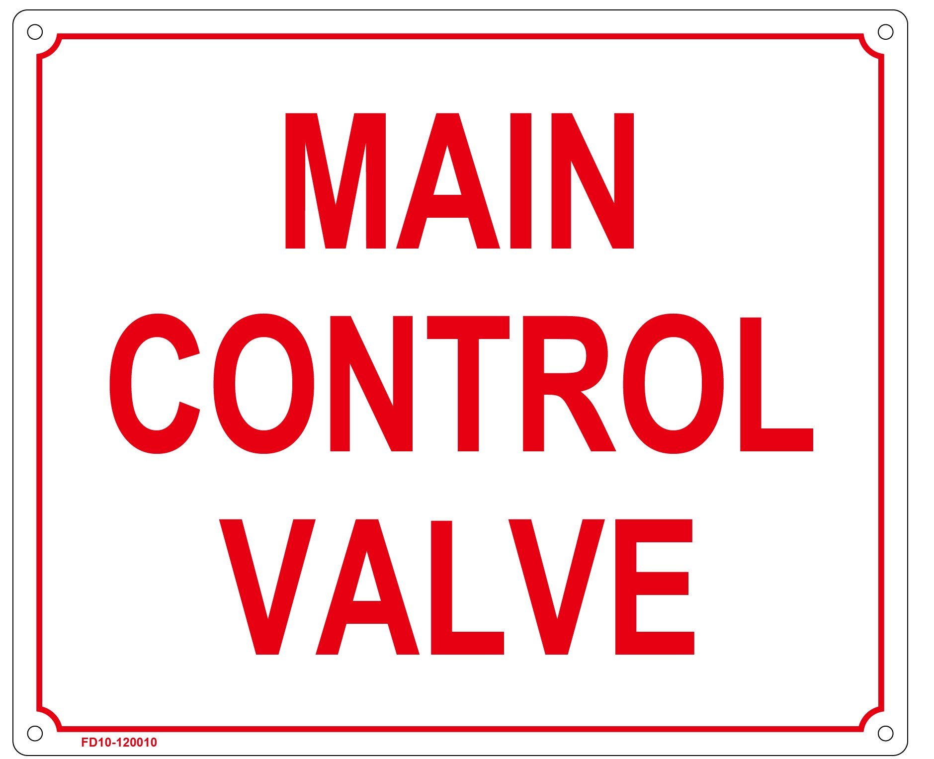 Main Control Valve Sign (Aluminium 10x12 -Rust Free): Amazon.com ...