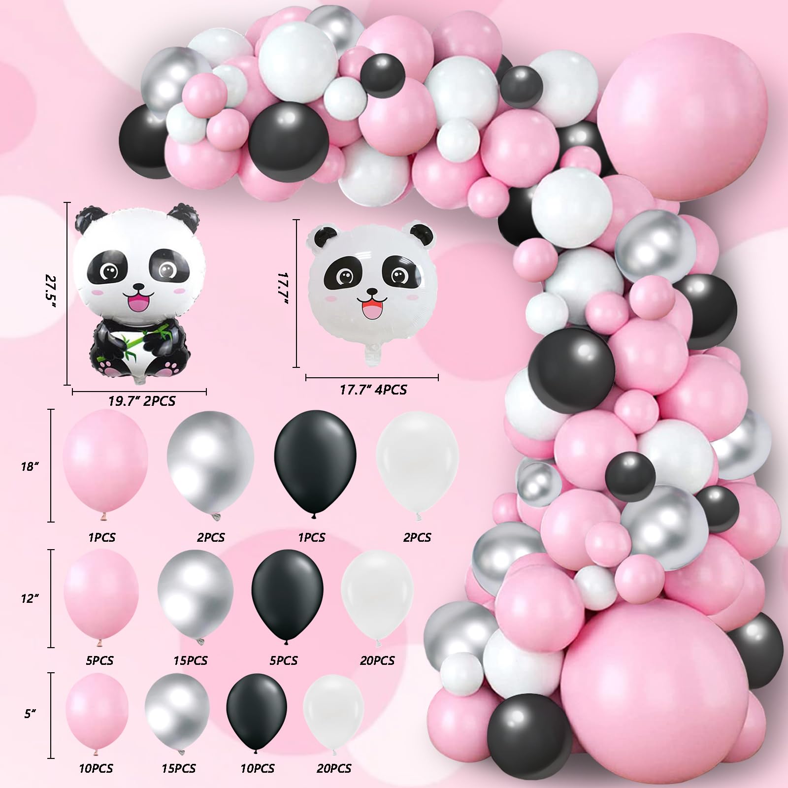 Snapklik.com : Pink Panda Themed Party Decorations Birthday Banners ...