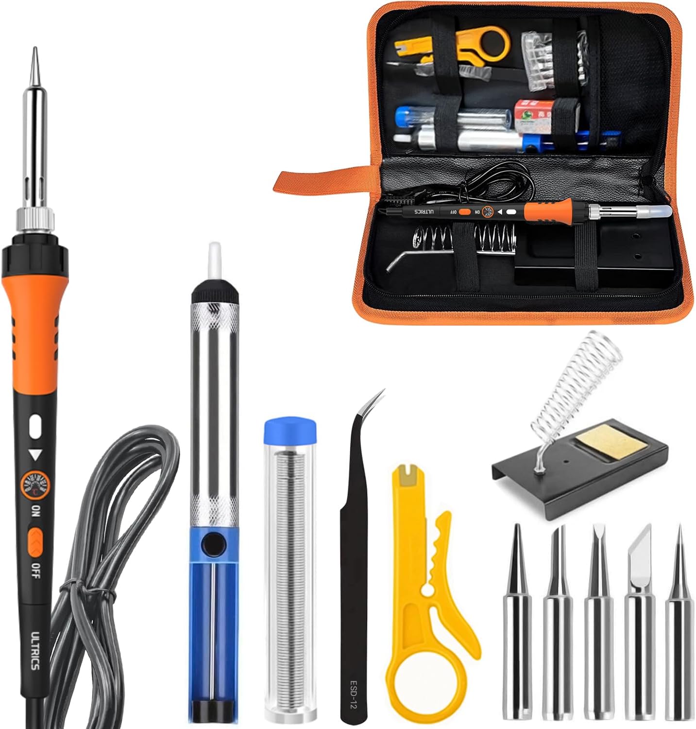 ULTRICS Soldering Iron Set, 60 W Welding Tools with Adjustable ...