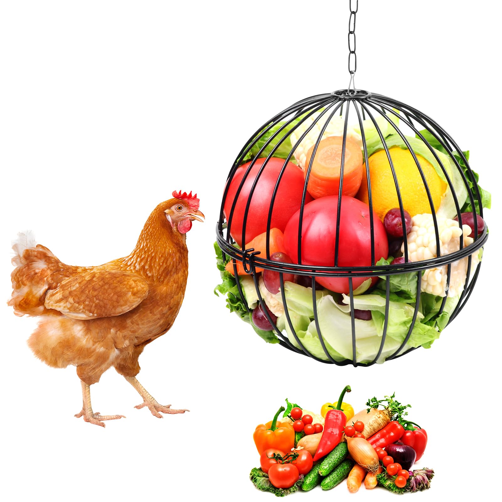 Amazon.com : PIREKZUNT Hanging Chicken Feeder, 7.1 Inch Large Chicken ...