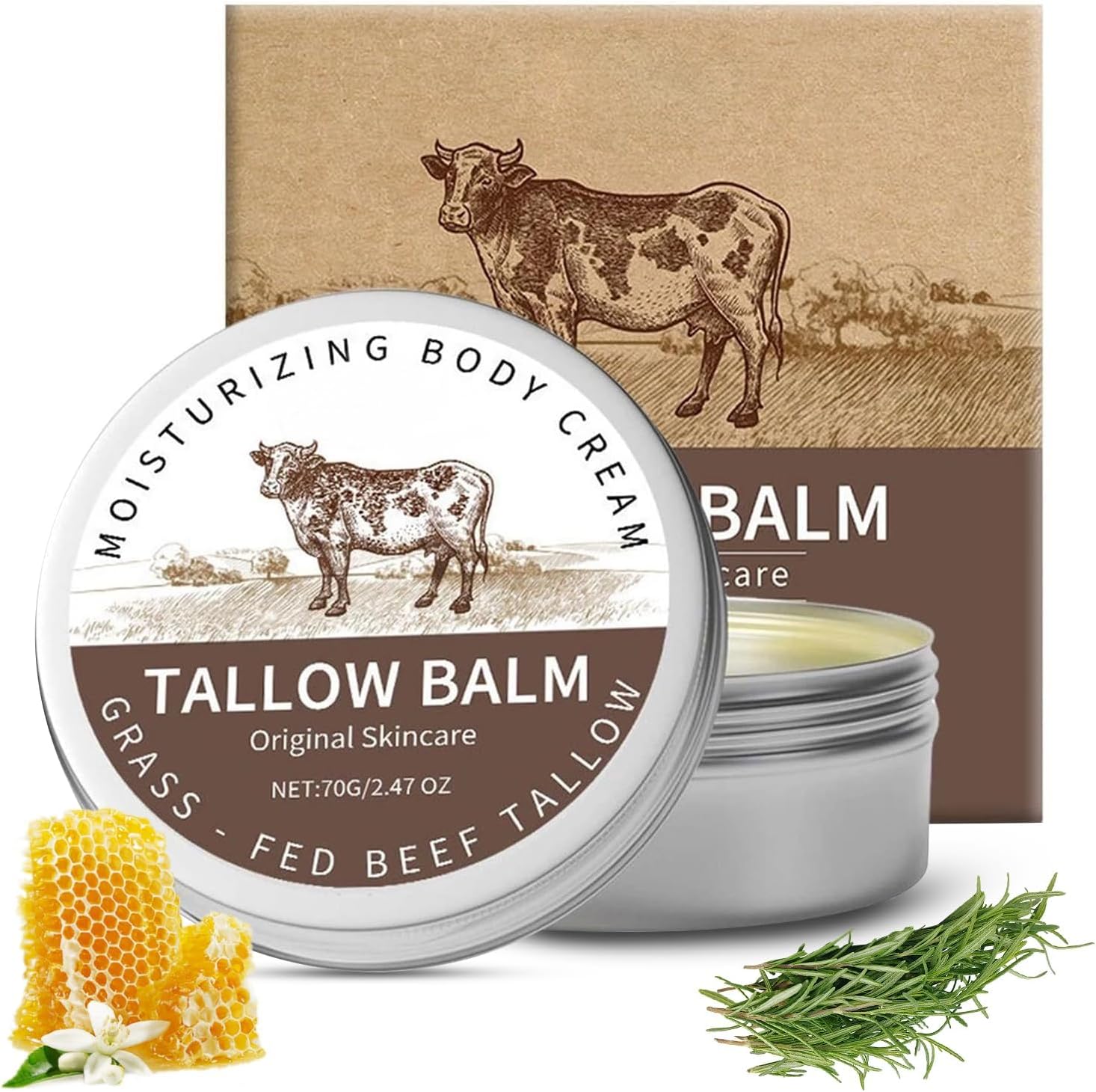 Amazon.com: Grass-fed Beef Tallow with Frankincense Oil & Castor oil ...