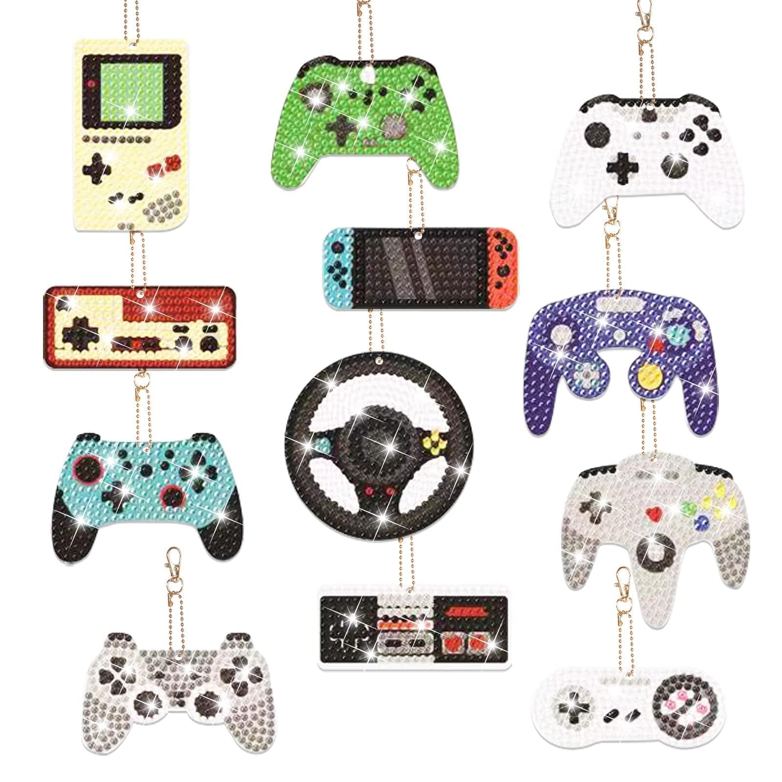 Amazon.com: clothmile 12pcs Game Diamond Art Keychain Game Controller ...