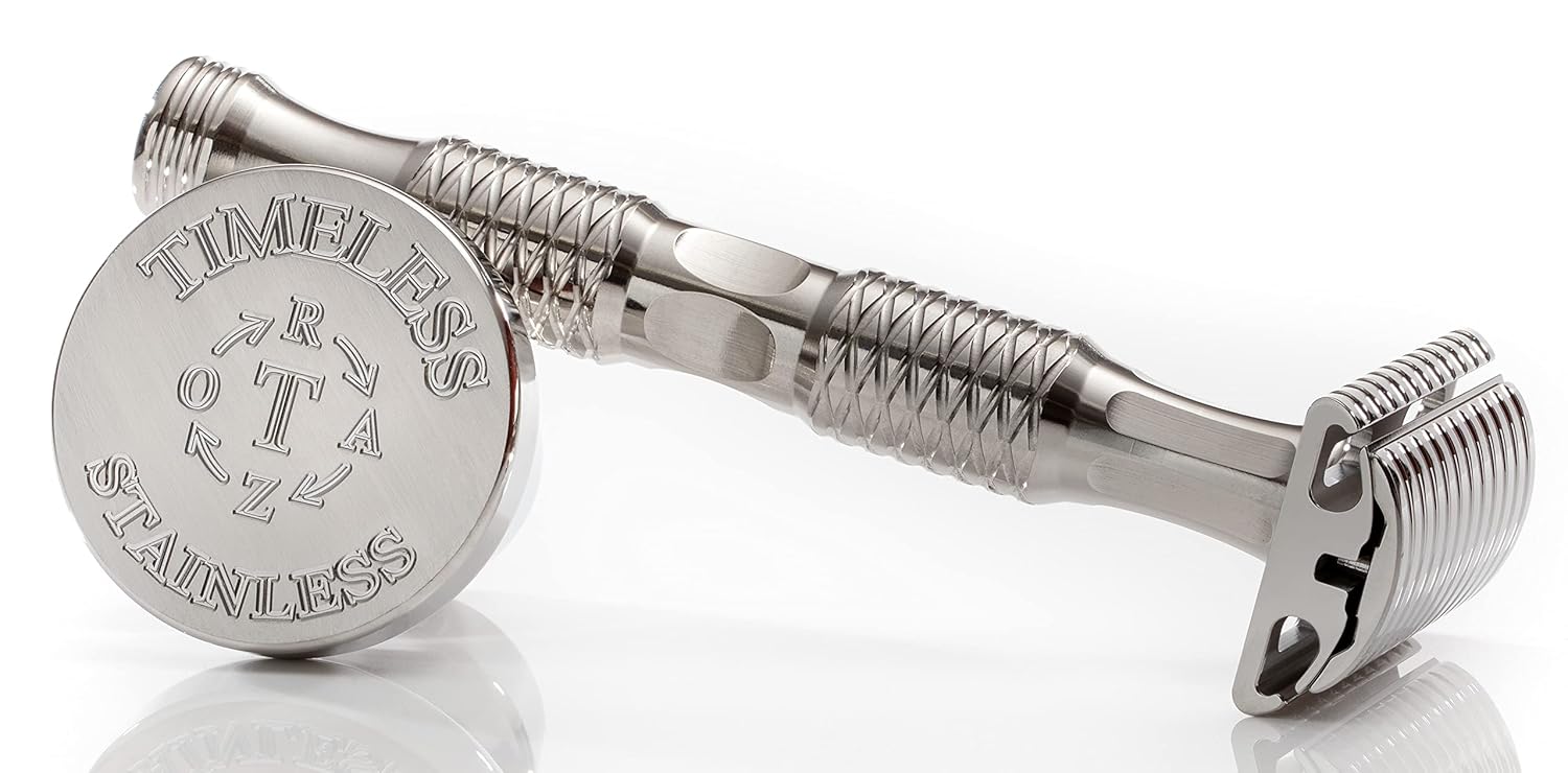 Amazon.com: Stainless Steel Double Edged Safety Razor by TIMELESS RAZOR ...