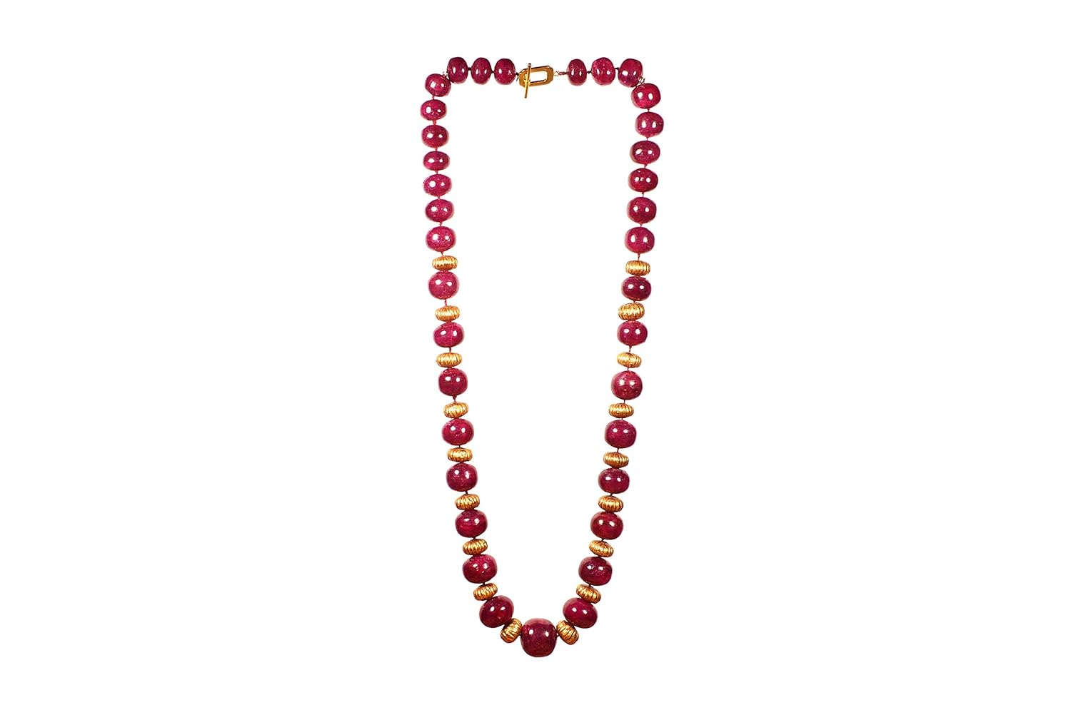 Buy Ruby string with golden beads for women at Amazon.in