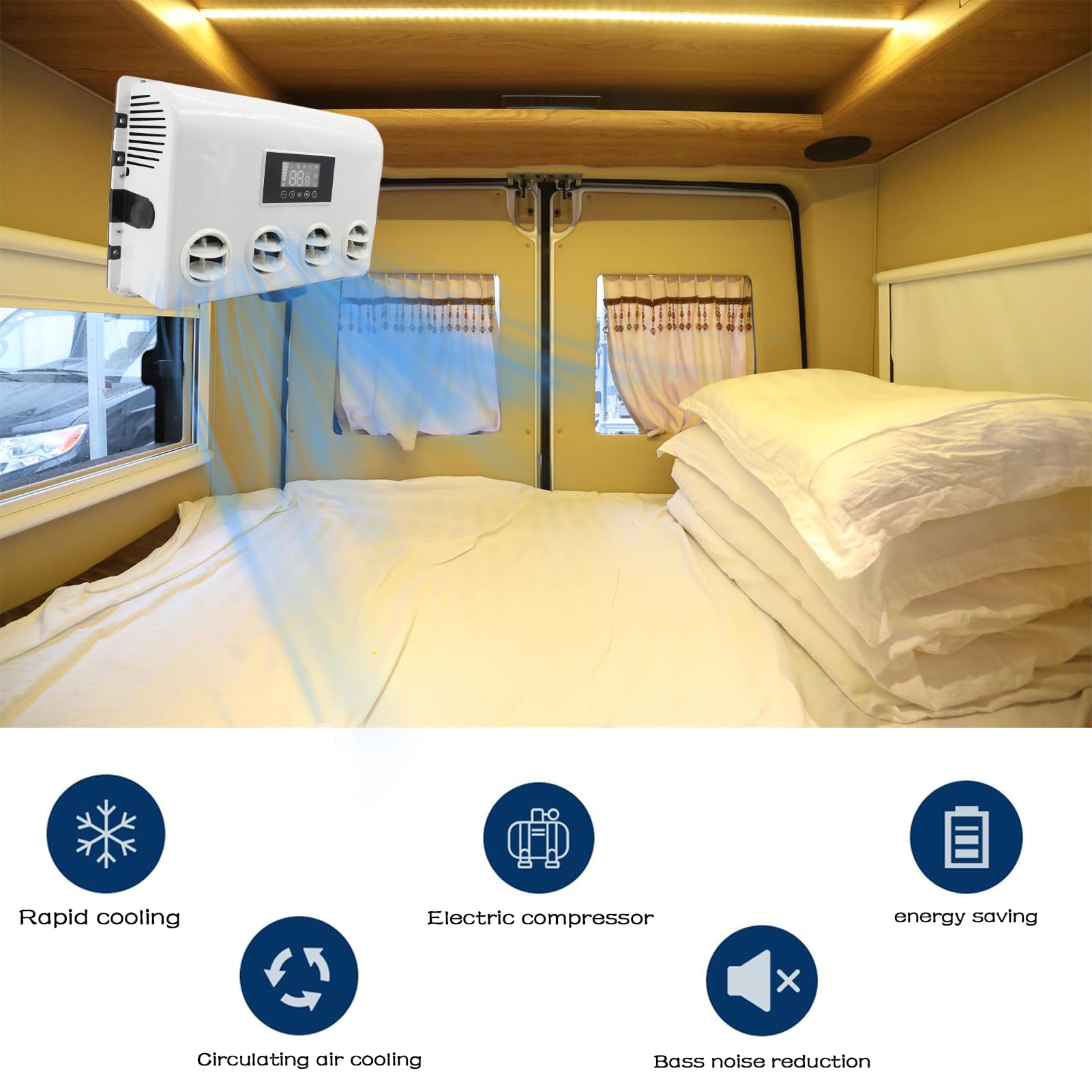 Snapklik.com : NEKPOKKA Universal 12V Truck RV Air Conditioner, Ultra ...