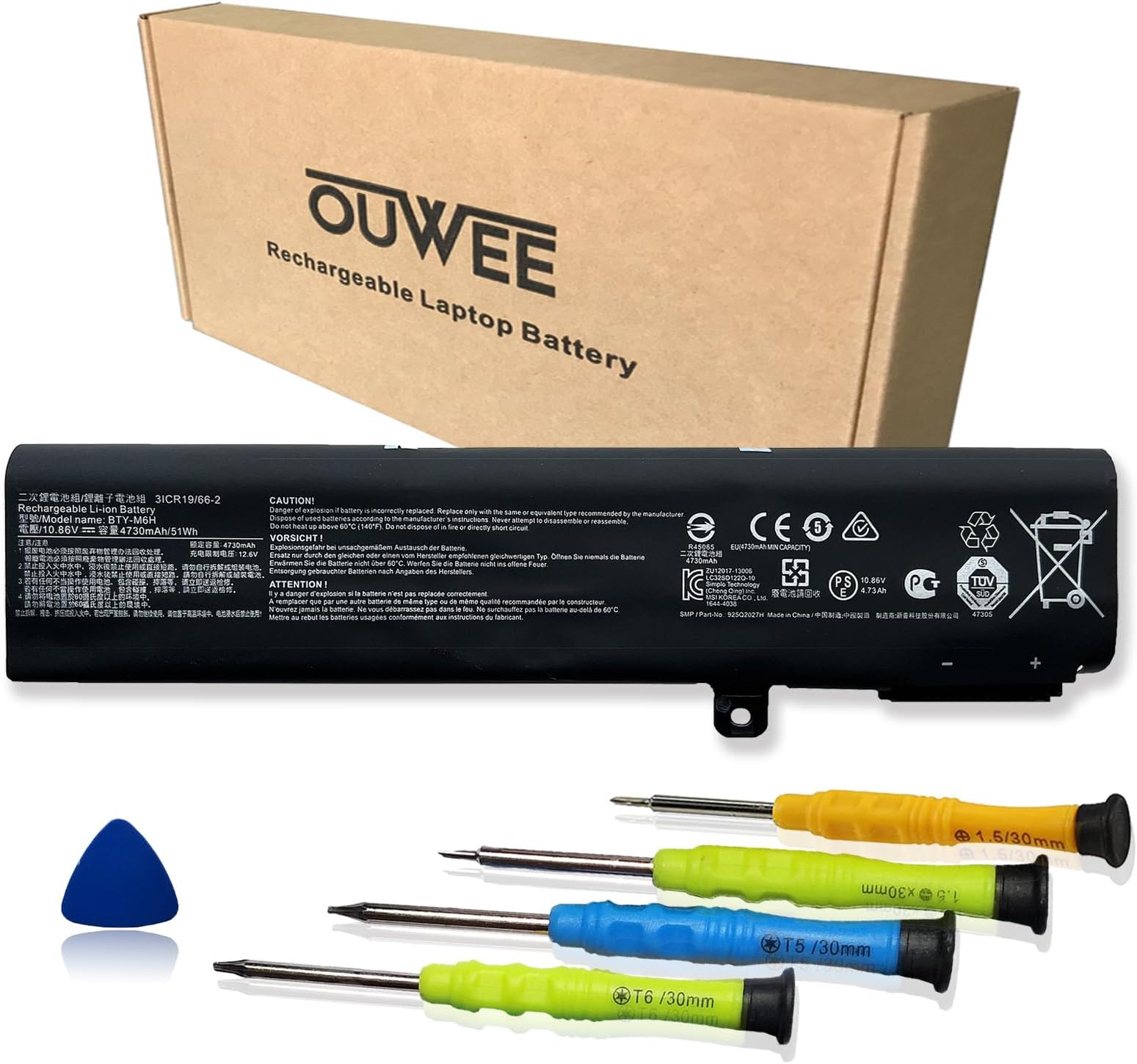 Amazon.com: OUWEE BTY-M6H Laptop Battery Compatible with MSI GE62 2QC ...