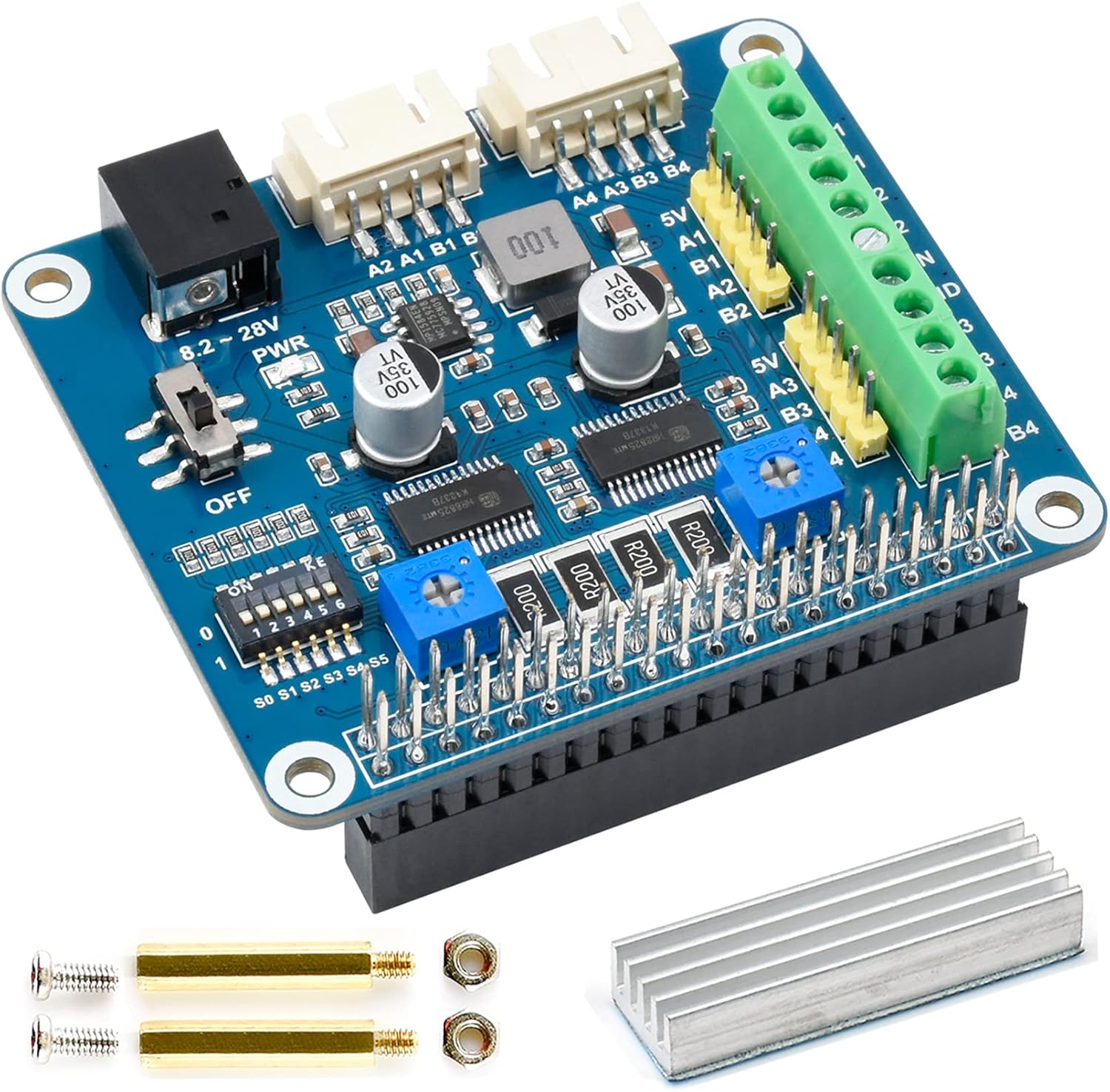 Amazon.com: waveshare HRB8825 Stepper Motor HAT for Raspberry Pi and Jetson Nano, Drives Two ...