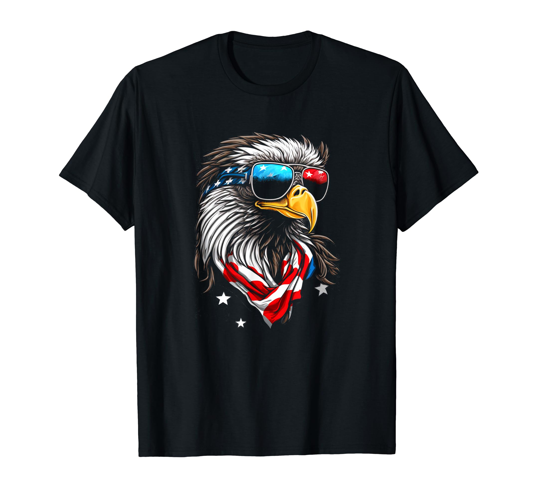 Amazon.com: Patriotic Bald Eagle Mullet American USA Flag 4th of July T ...