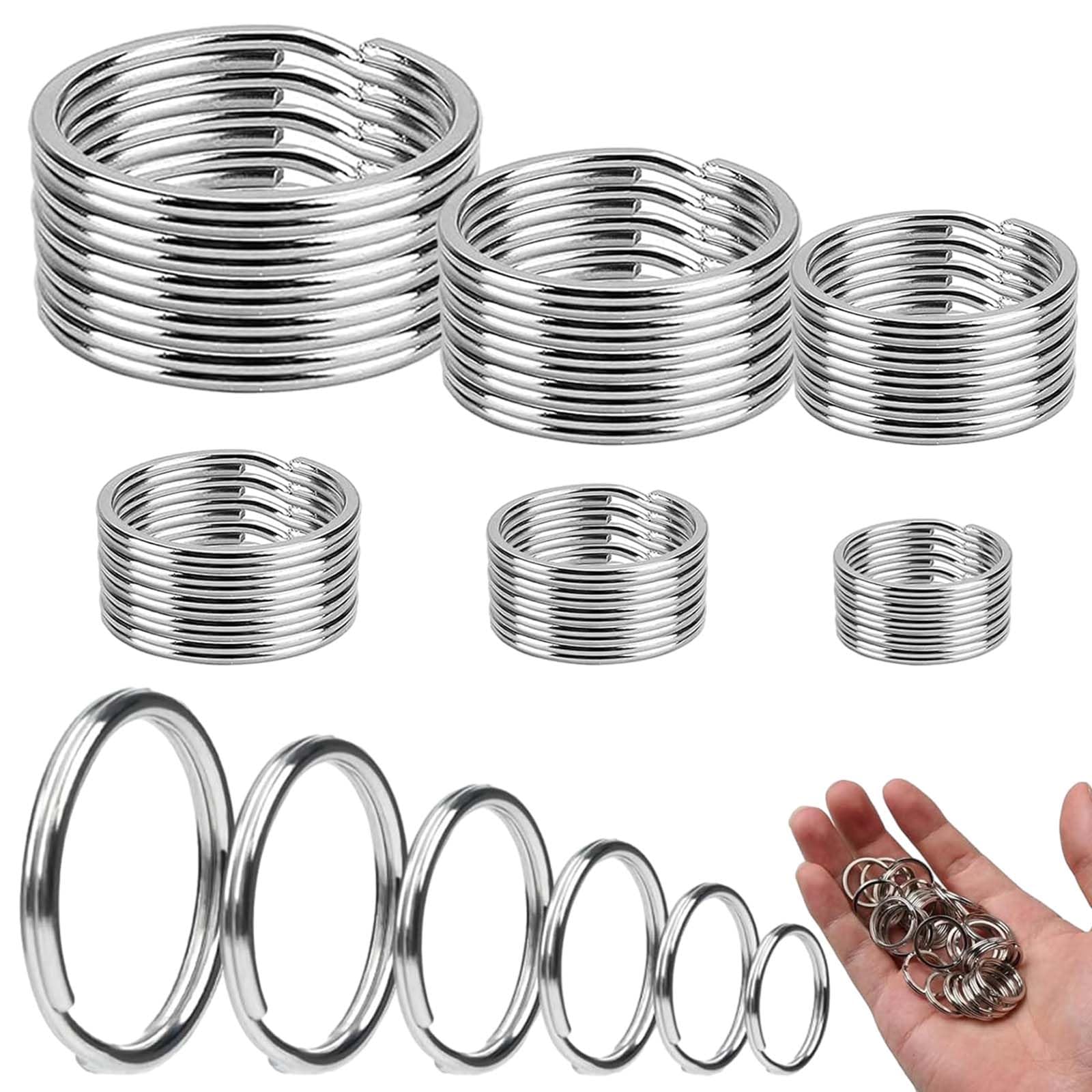 60 PCS Key Ring Hoops Round Silver Key Rings Key Rings Hoops Rings Key ...