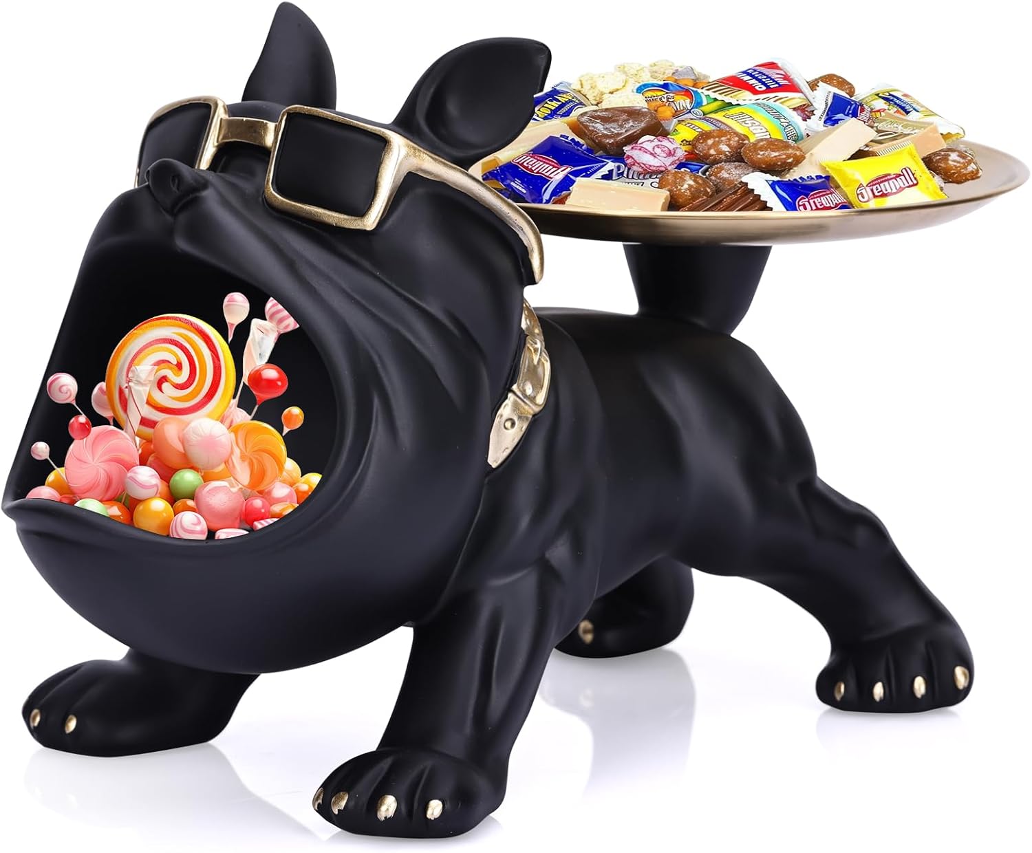 Amazon.com: French Bulldog Tray Statue Cool Bulldog Storage Decoration ...