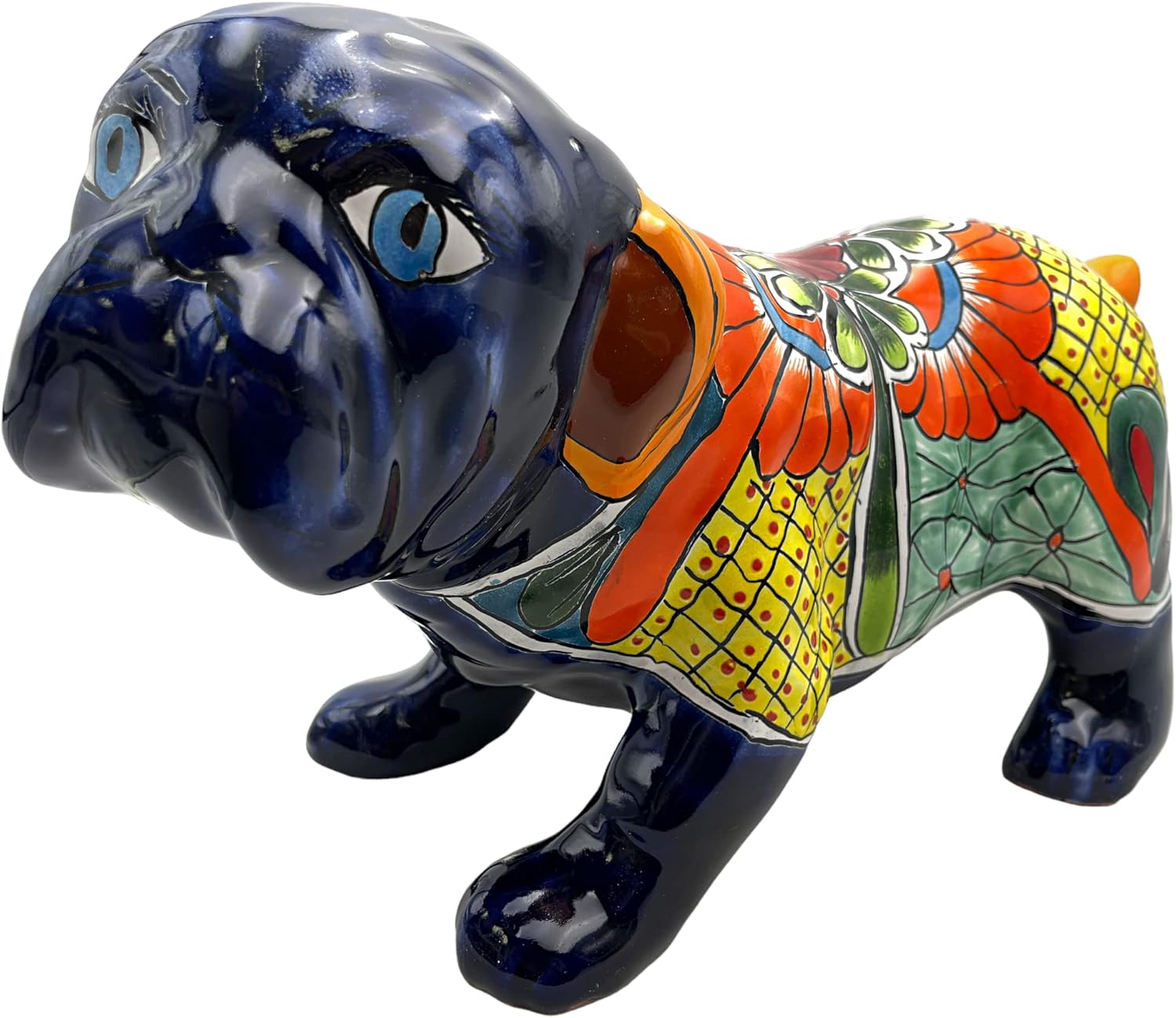 Amazon.com: Talavera Bulldog Folk Art Mexican Pottery Dog Chato ...