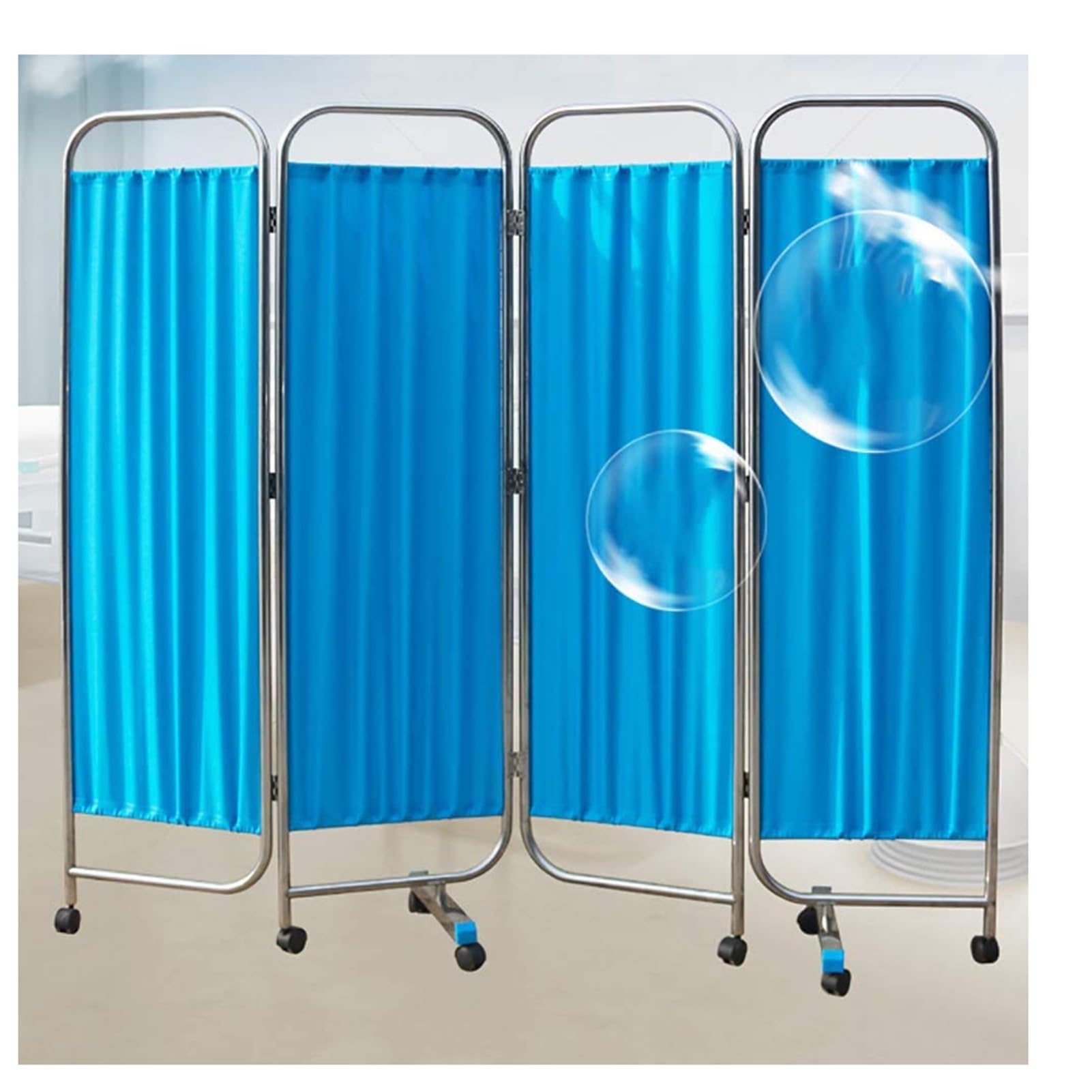 Amazon.com: 4 Panel Medical Privacy Partition with Wheels, 6ft High ...