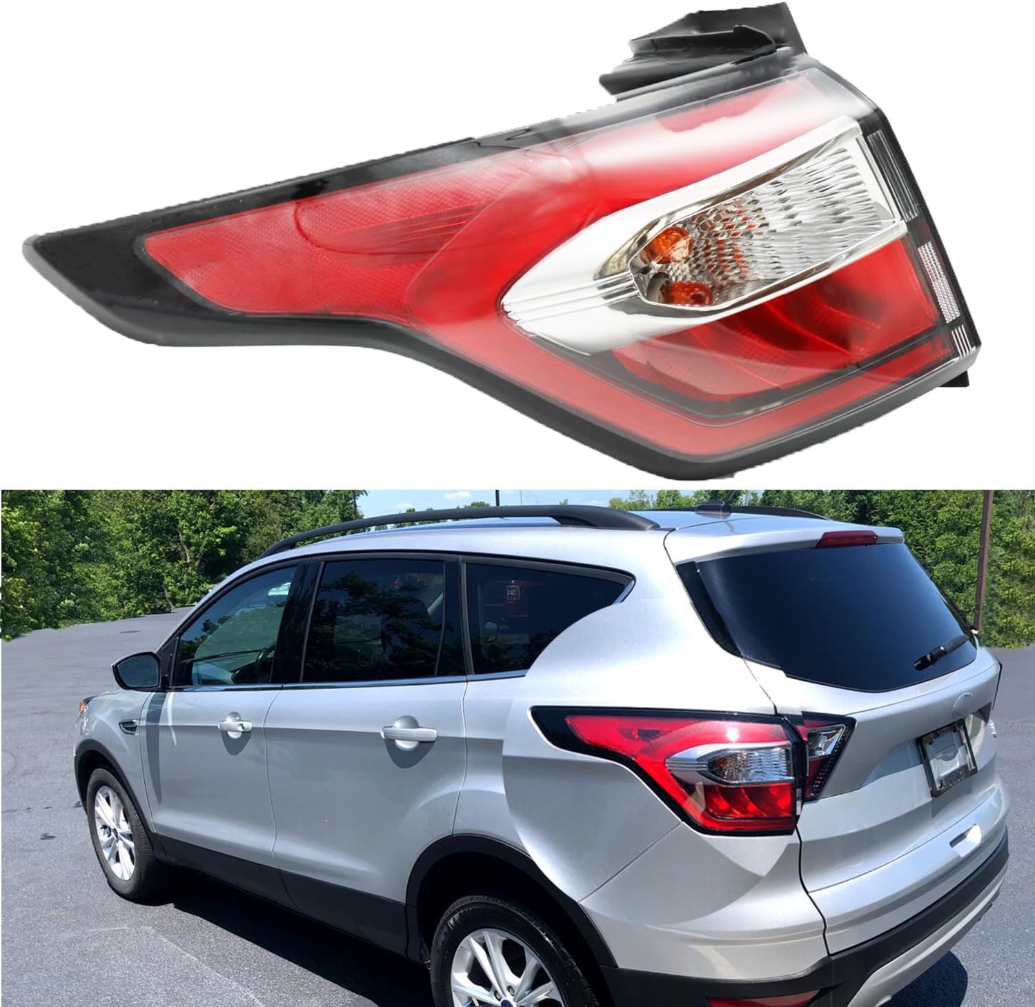 Tail Light Assembly Fit for Ford Escape Kuga 2017 2018 2019, Left Outer ...