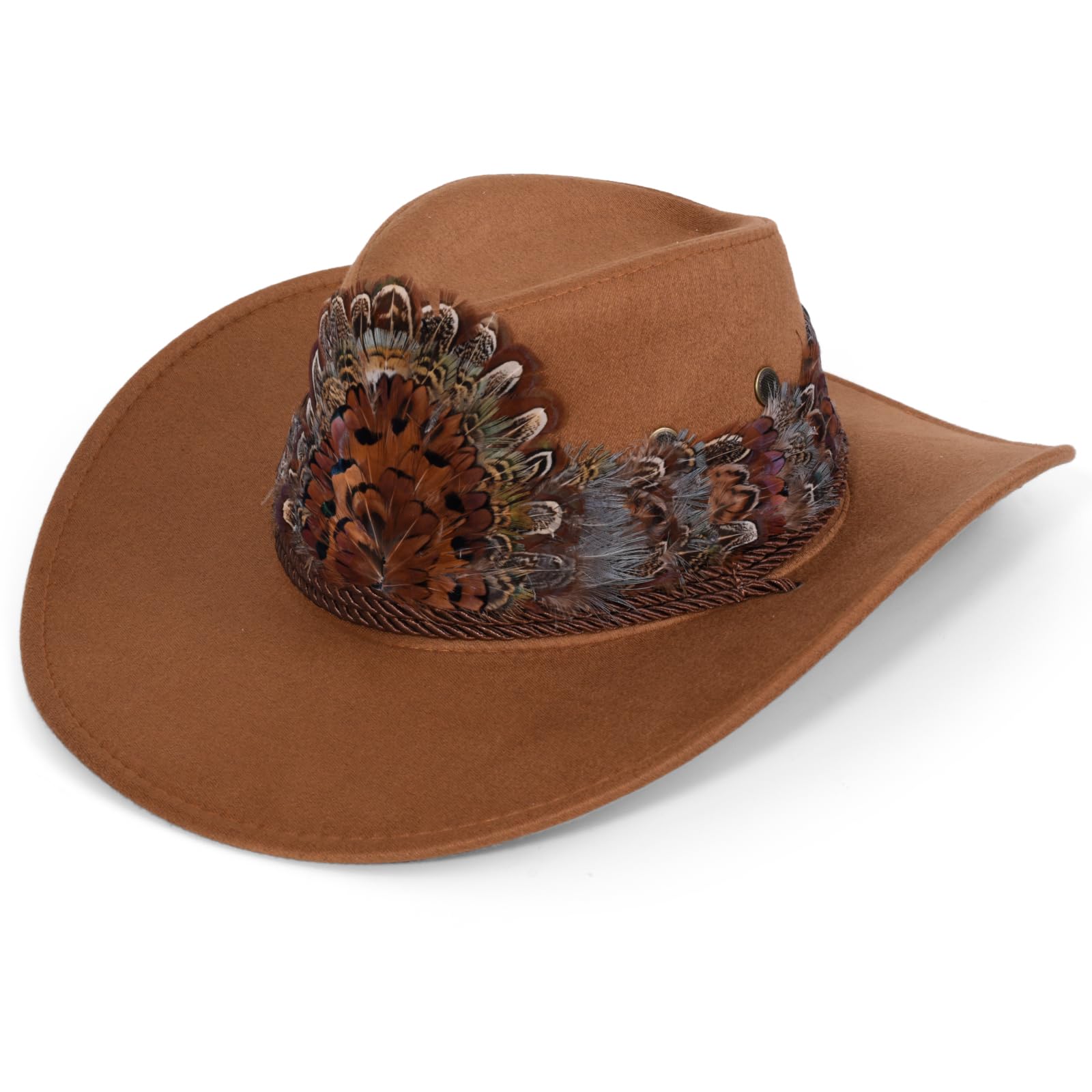 Feather Hat Band for Men Women - 100% Natural Feather Cowboy Western ...