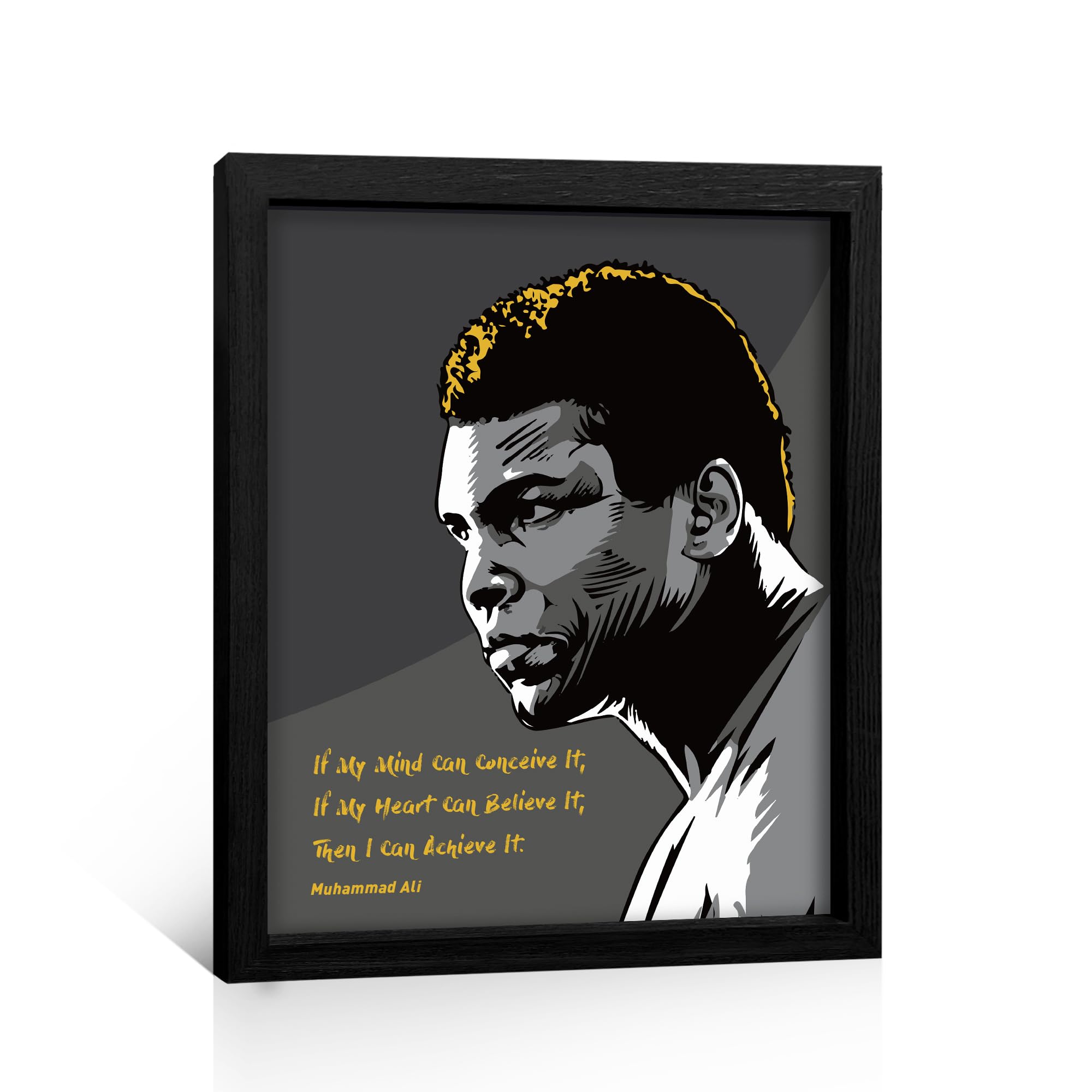 Amazon.com: TBPOA Framed Muhammad Ali Motivational Poster Wall Art ...