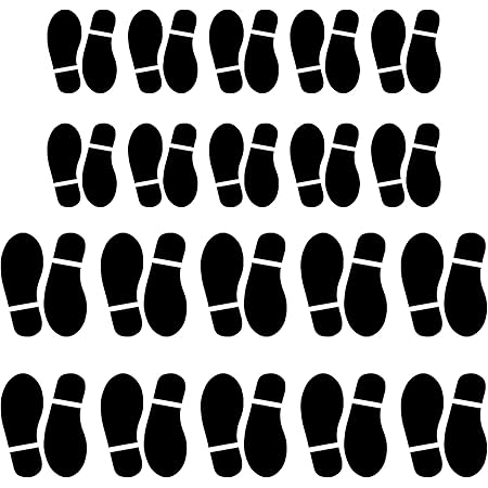 Amazon.com: Finduat 20 Pairs 40 Prints Black Shoe Footprint Stickers ...