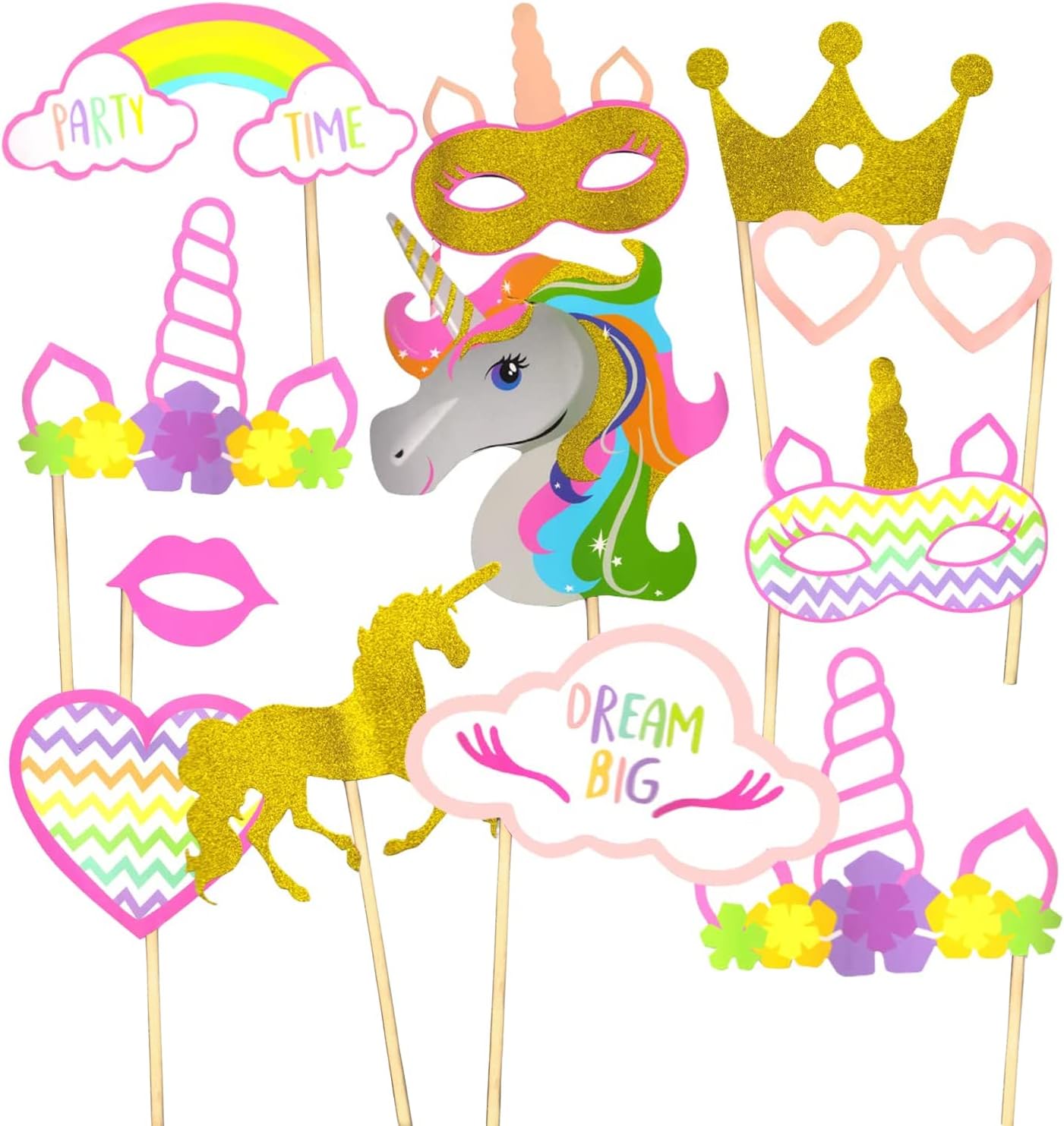 AMFIN® Photo Booth Props/Unicorn Props/Prop Birthday Decorations ...