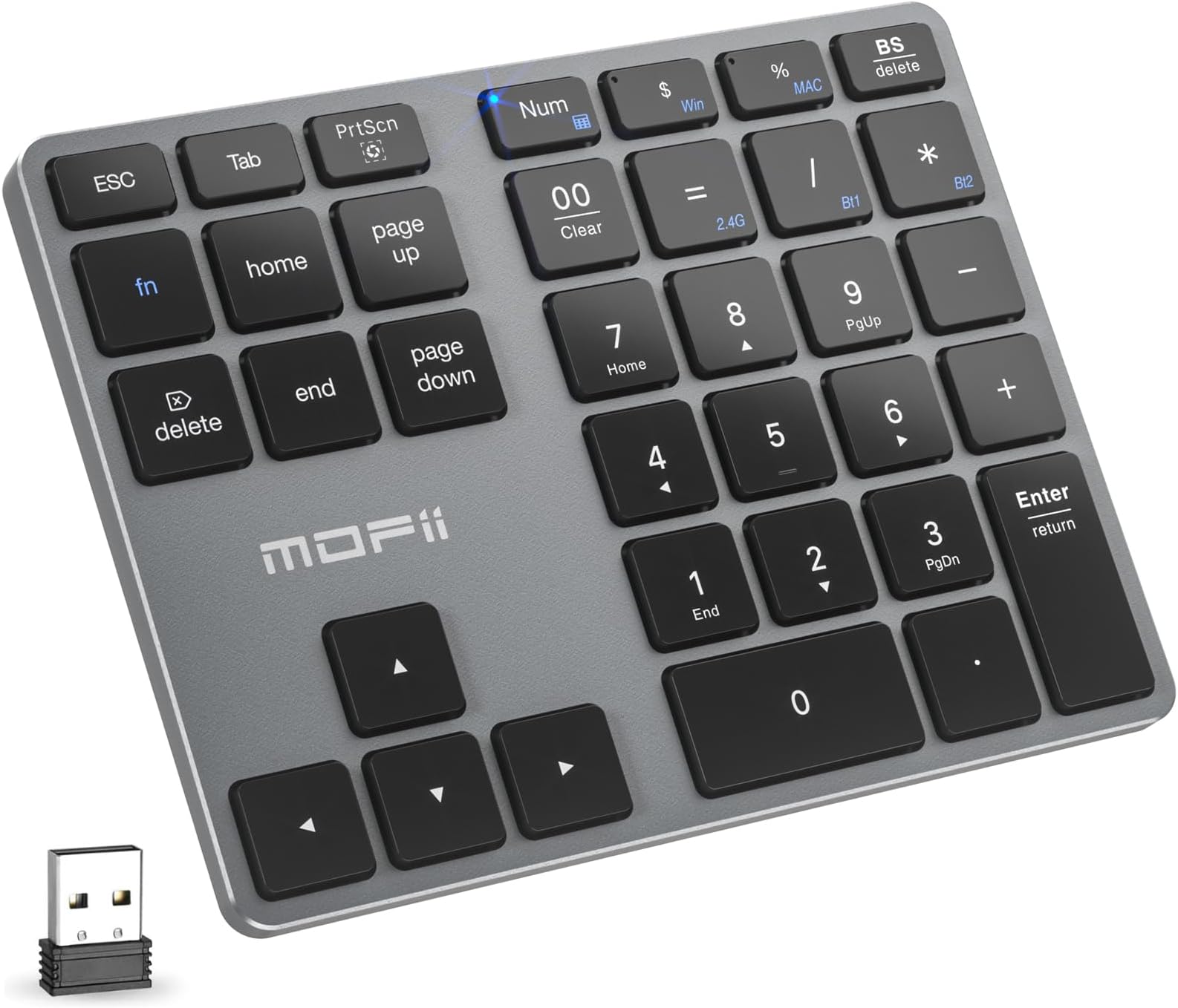 Amazon.com: MOFII Bluetooth Number Pad for Laptop - Gray Wireless ...