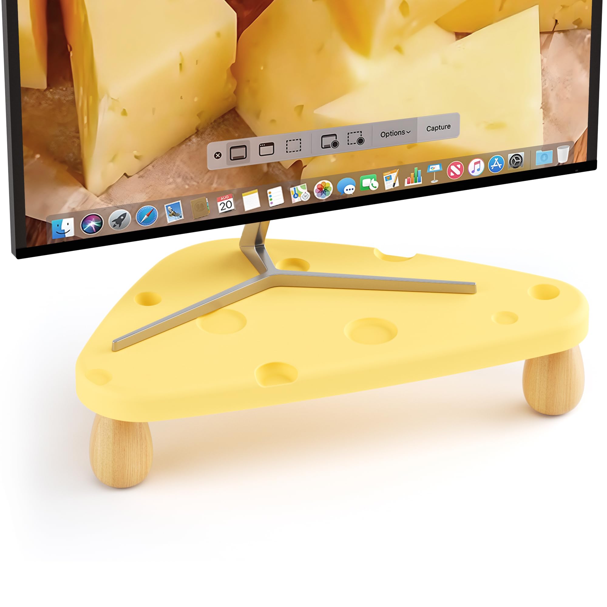 Snapklik.com : Cute Monitor Stand Riser,Cheese-Shaped Sturdy Desktop ...